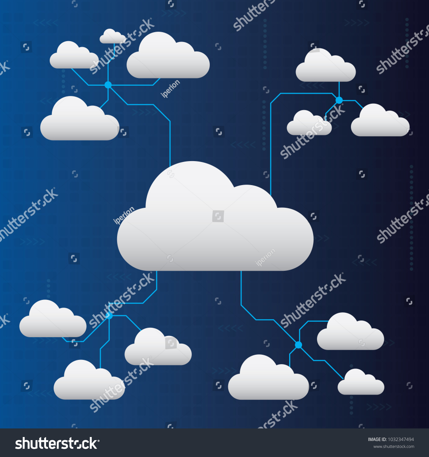 Abstract Cloud Network Connection Cyber Technology Stock Vector ...