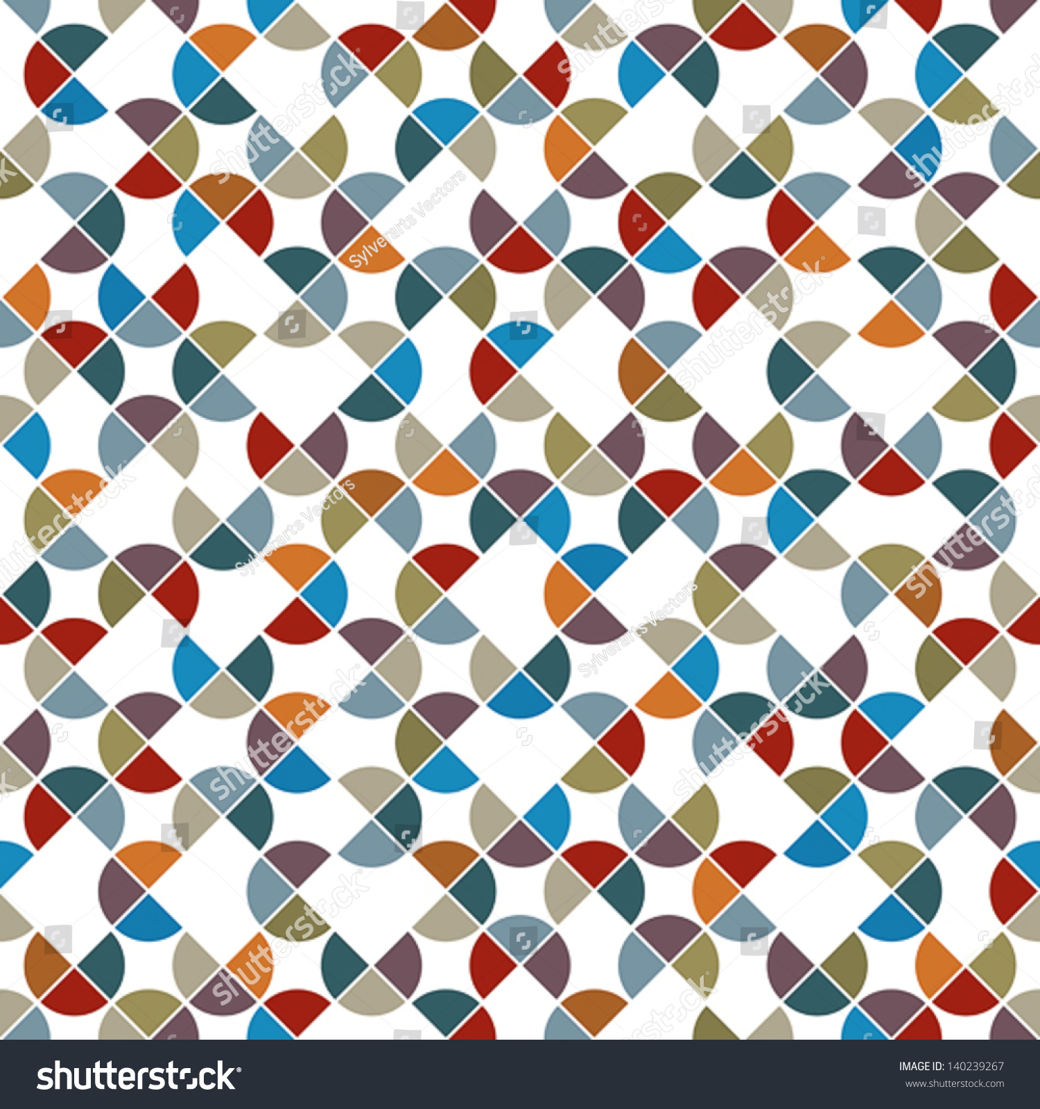 Abstract Colorful Circle Shape Tiles Seamless Stock Vector (Royalty ...