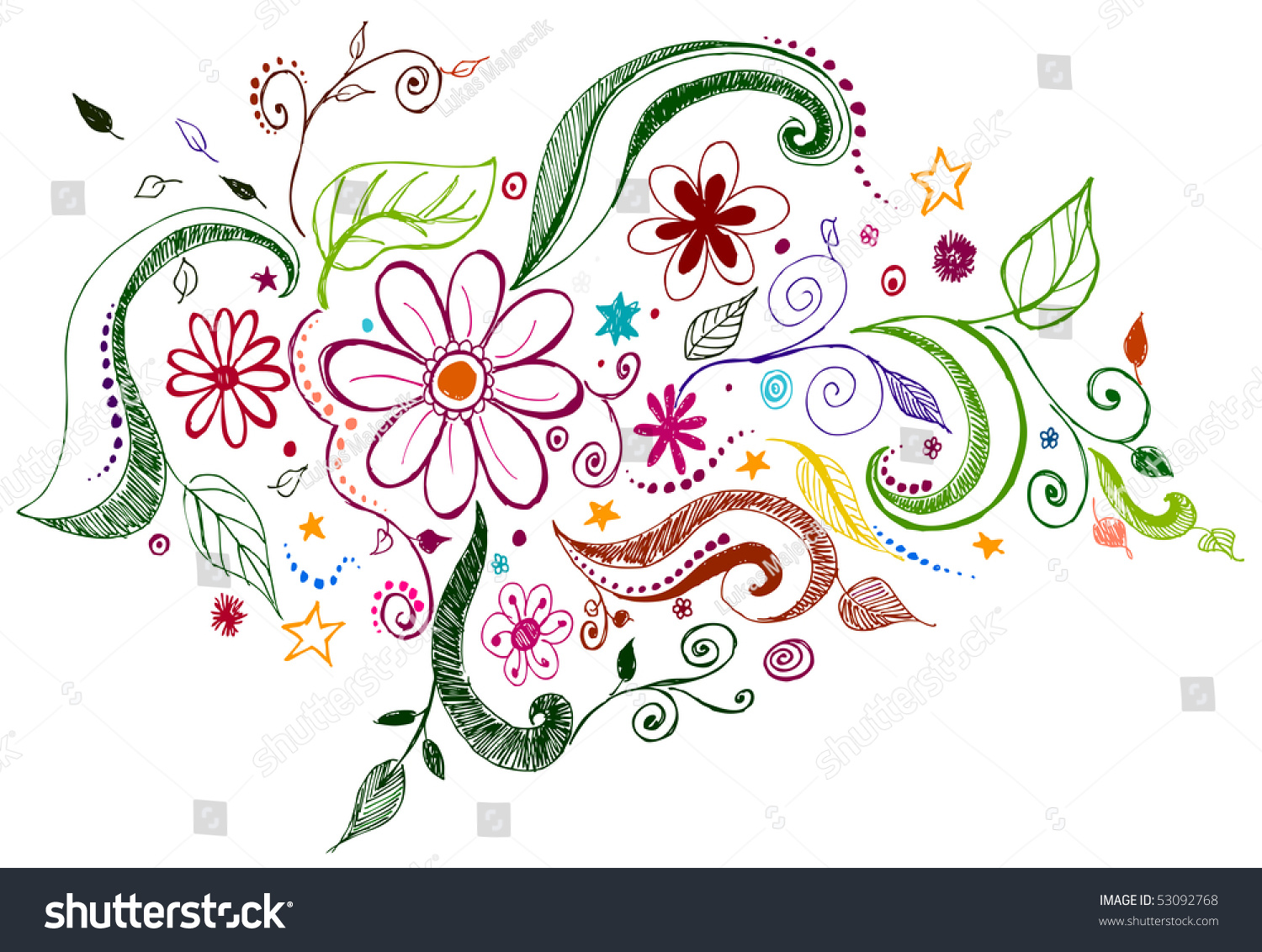 Abstract Colorful Doodle Background Stock Vector (Royalty Free) 53092768
