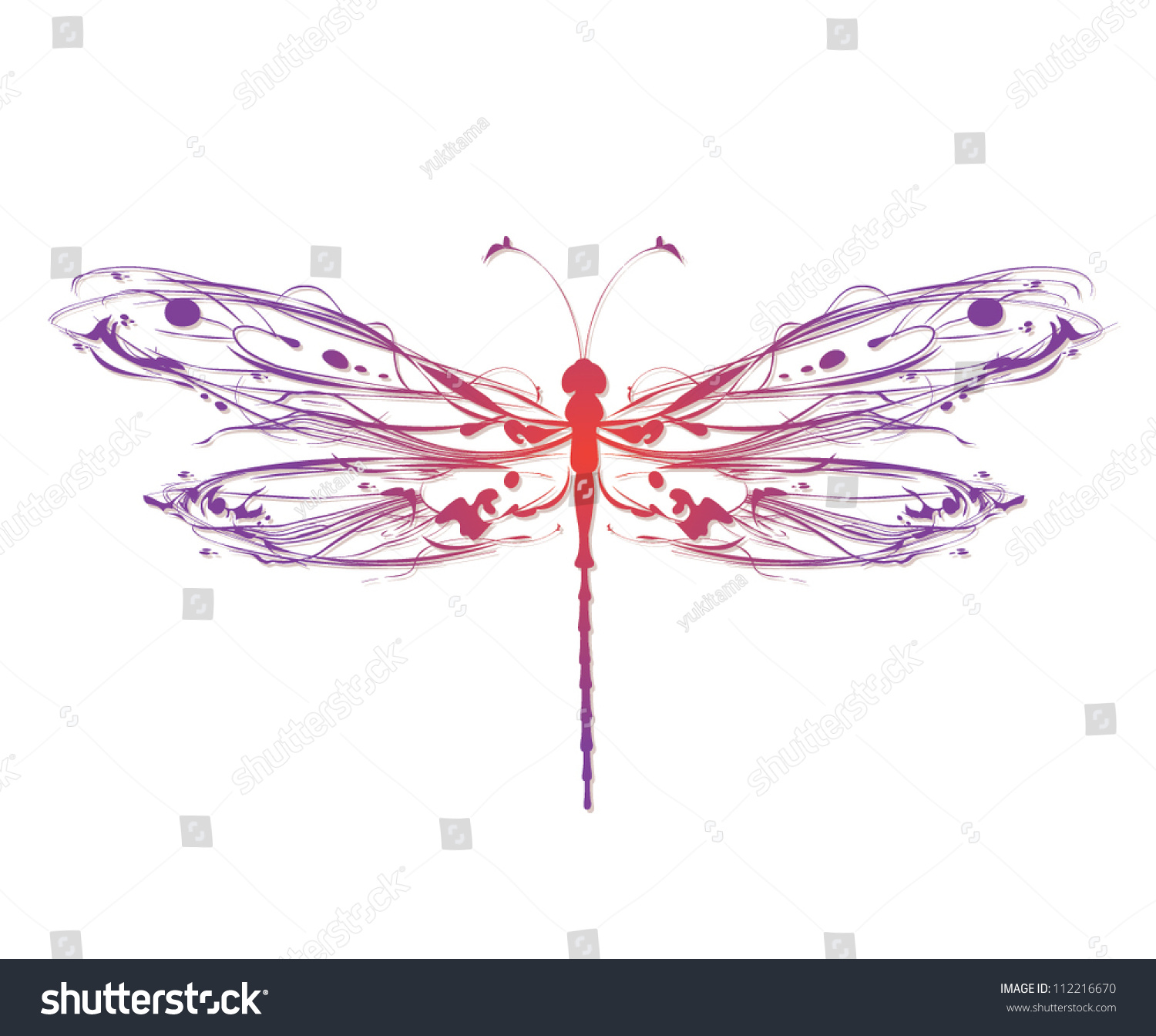 Abstract Colorful Dragonfly Stock Vector (Royalty Free) 112216670