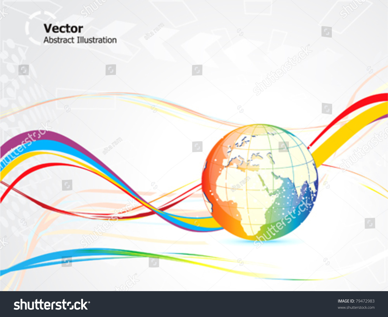 Abstract Colorful Globe Design Vector Illustration 스톡 벡터(로열티 프리 ...