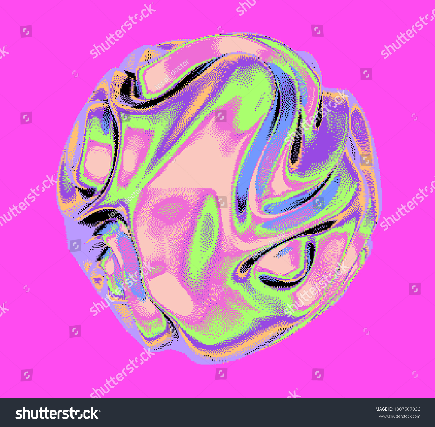 Abstract Colorful Holographic Blob Distorted 3d Stock Vector Royalty