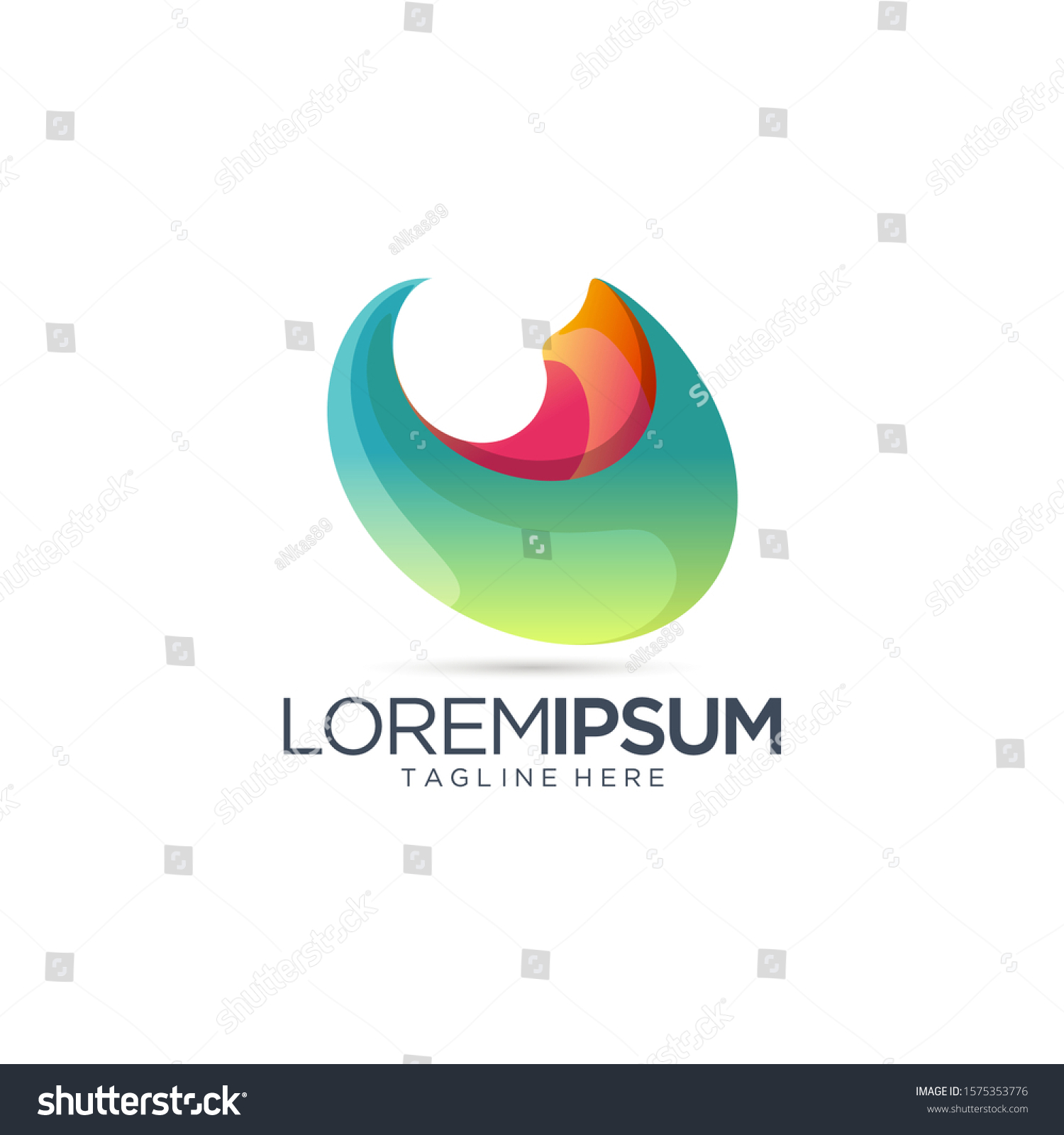 Abstract Colorful Rounded Logo Vector Template Stock Vector (Royalty ...