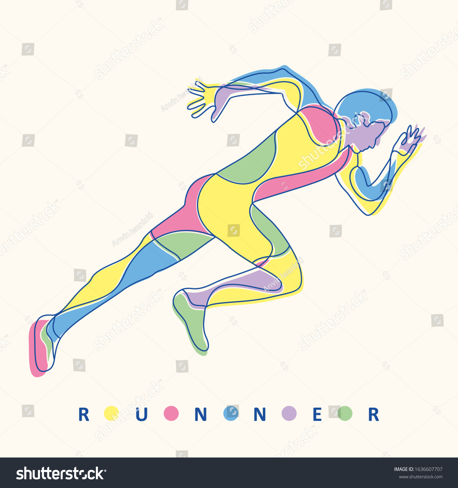 Abstract Colorful Runner Vector Illustration Stock Vector (Royalty Free ...