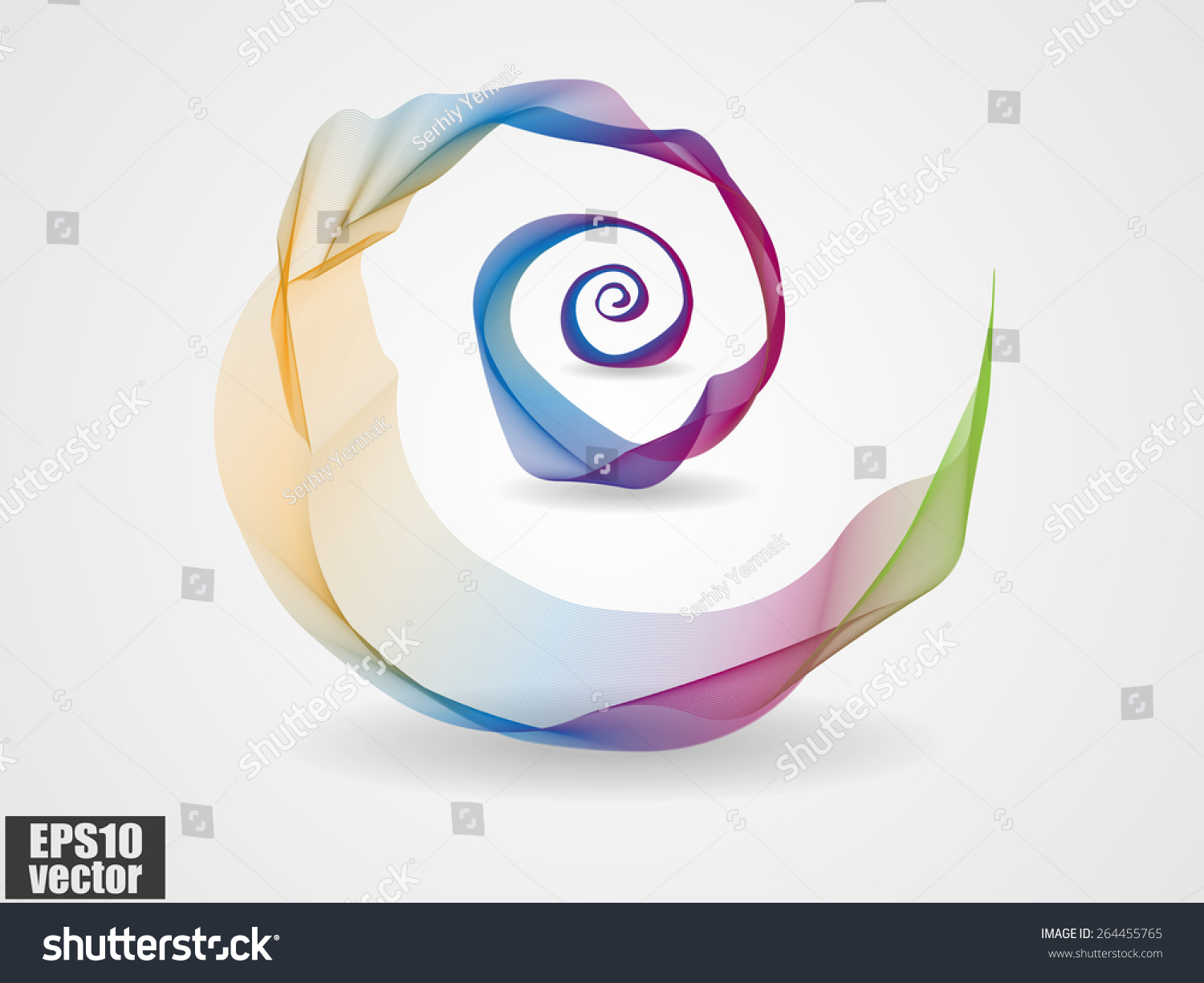 Abstract Colorful Spiral Wave Vector Background Stock Vector (Royalty ...