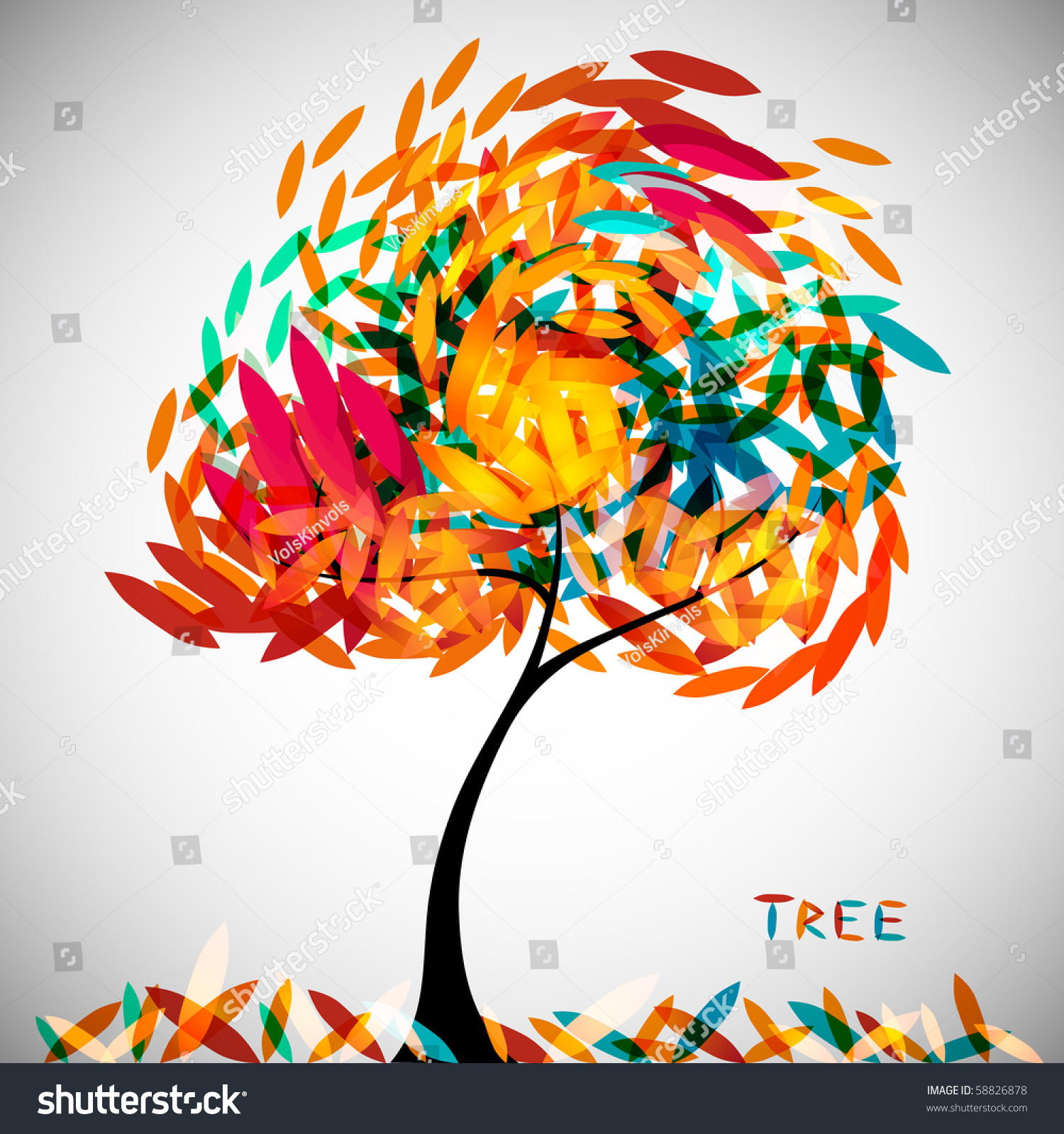 Abstract Colorful Tree Stock Vector Illustration 58826878 : Shutterstock