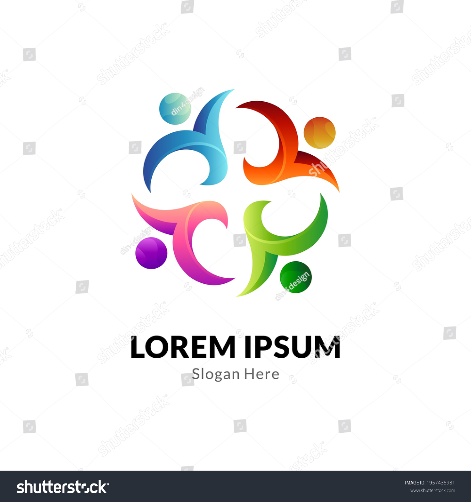 Abstract Community Logo Template Ready Use Stock Vector (Royalty Free ...