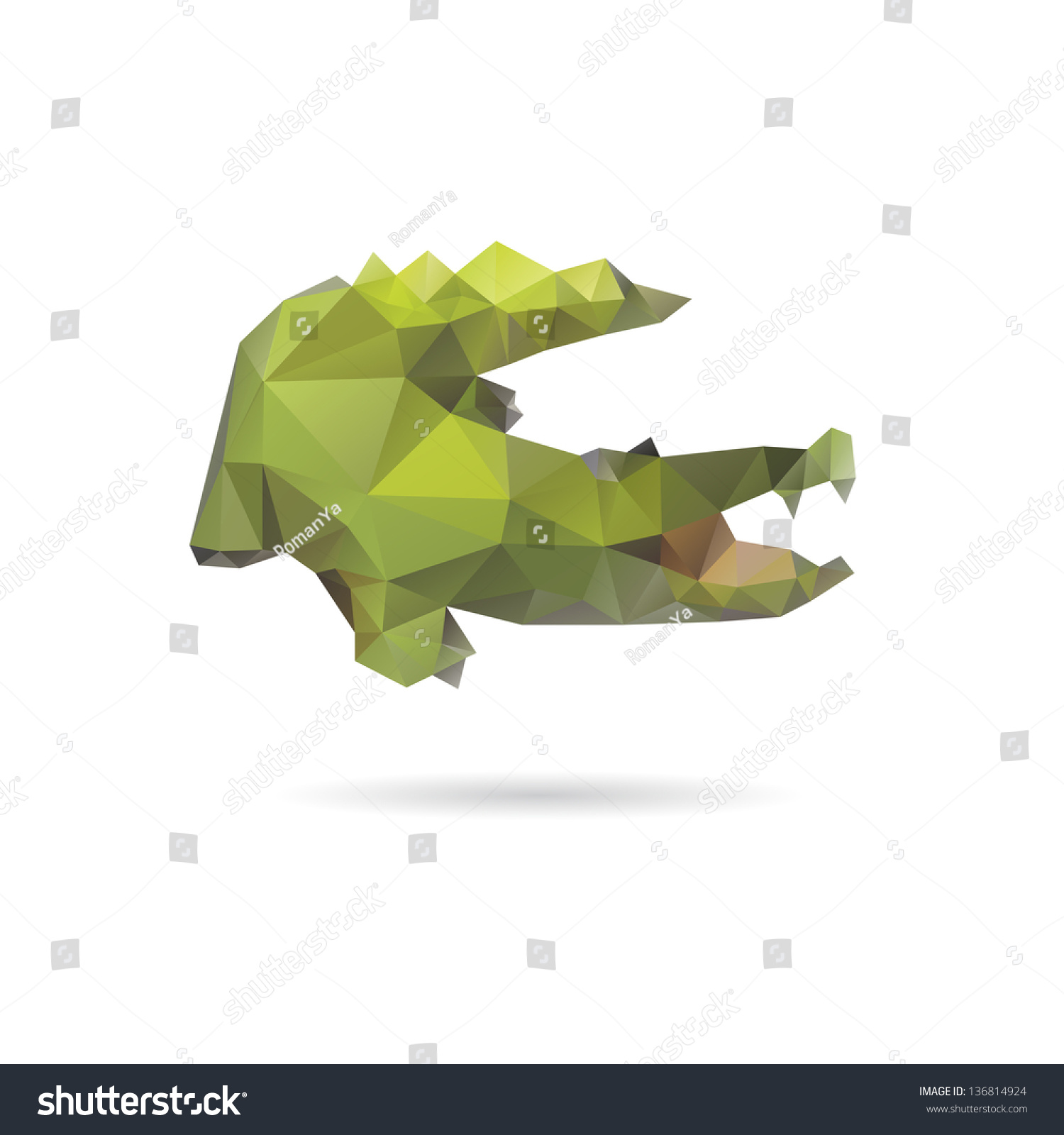 Abstract Crocodile Triangle Shape Isolated On Stock Vector (Royalty ...