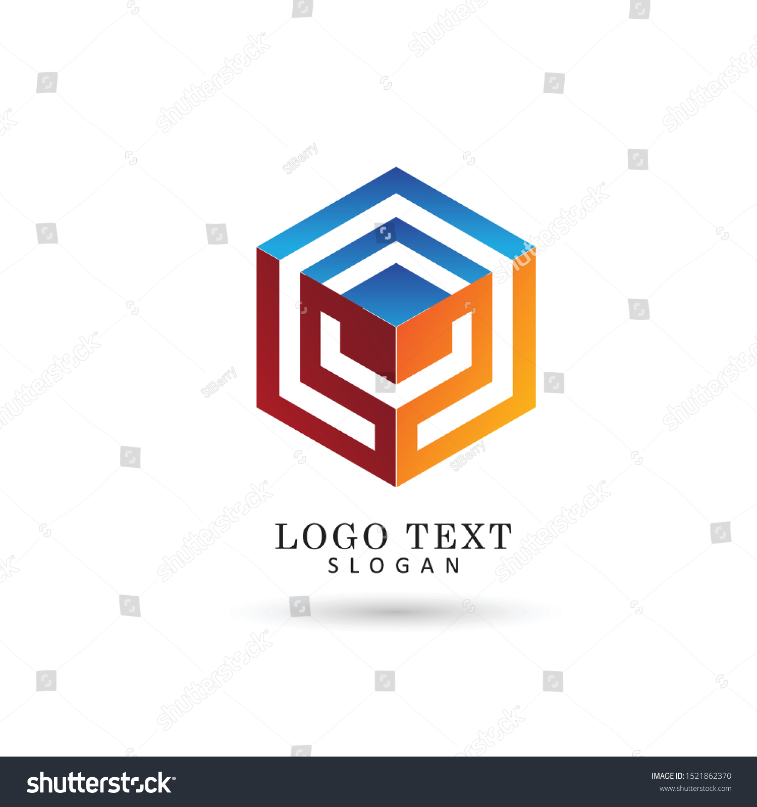 Abstract Cube Logo Symbol Icon Vector: vector de stock (libre de ...