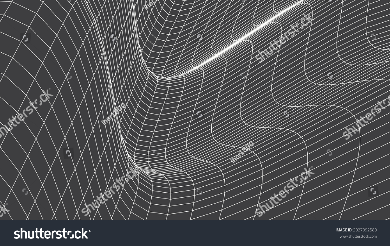 Abstract Curve Black Grid Wireframe Landscape Stock Vector Royalty Free 2027992580 Shutterstock