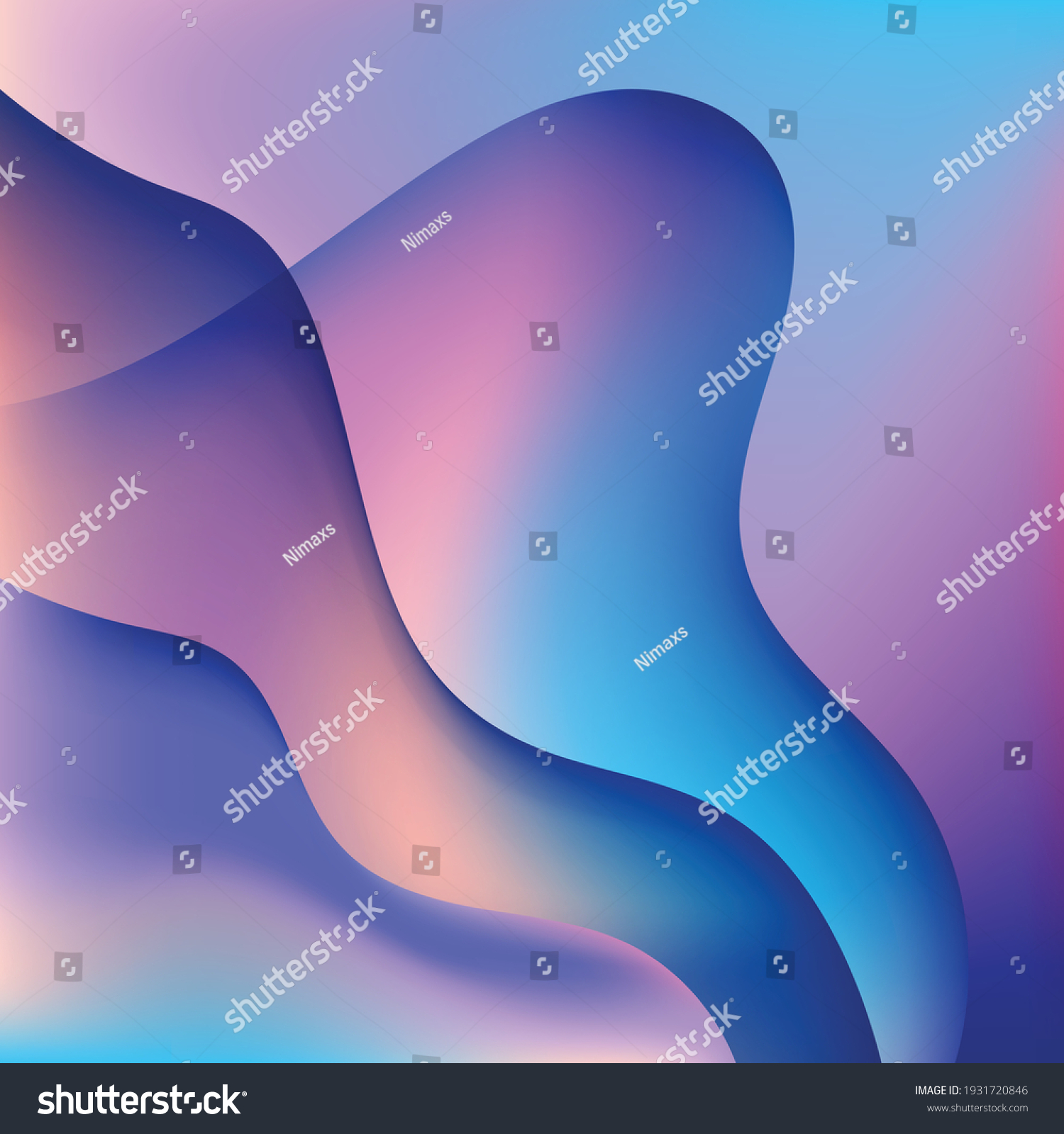 Abstract Curved Waves Background Paper Cut Stock Vector (Royalty Free ...