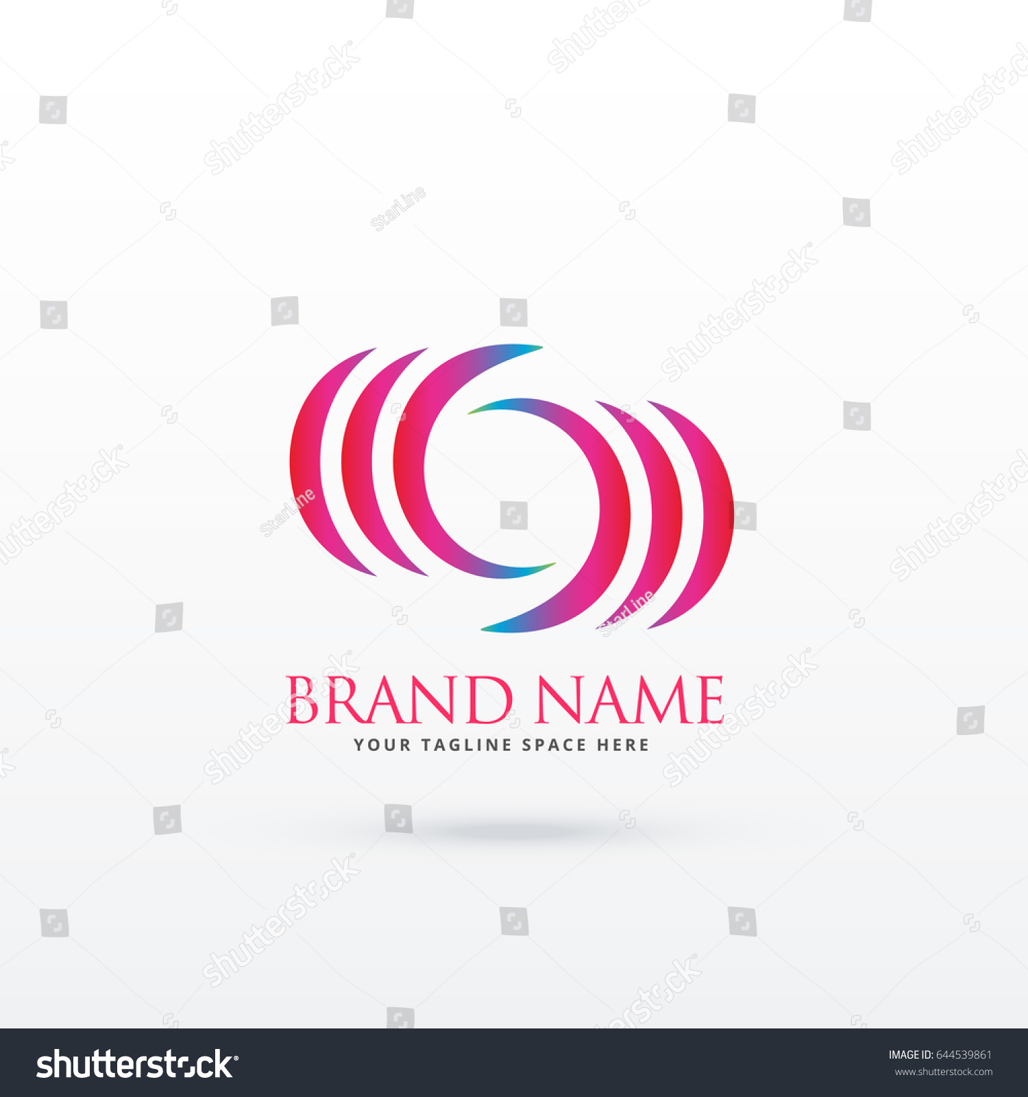 Abstract Curvy Logo Design Stock Vector (Royalty Free) 644539861