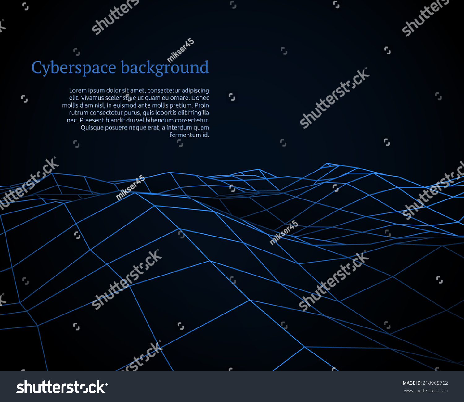 Abstract Cyberspace Grid Vector Illustration Stock Vector 218968762 ...