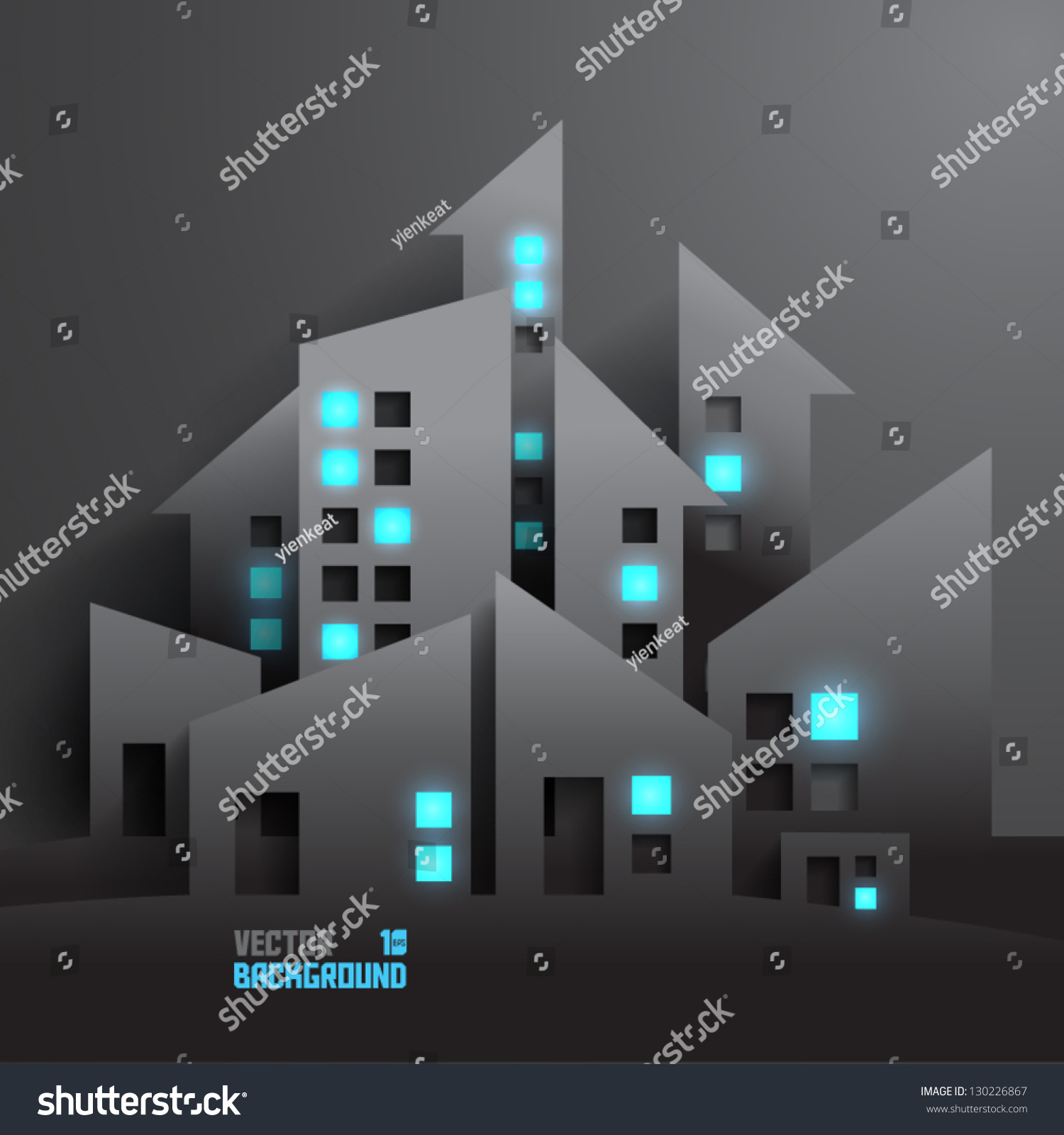 Abstract 3d Buildings Stock Vector Illustration 130226867 : Shutterstock