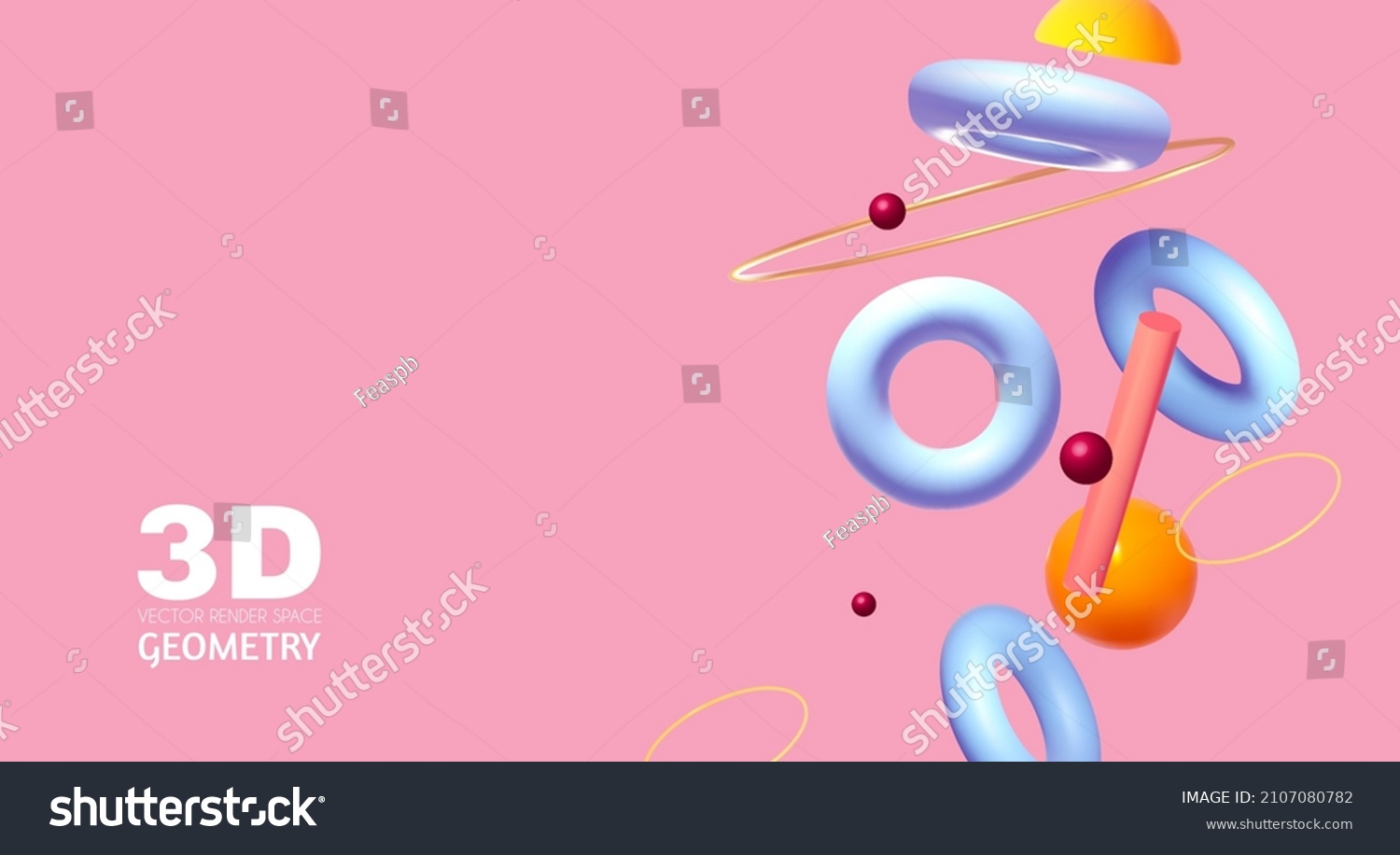 Abstract 3d Geometric Render Background Realistic Stock Vector (Royalty ...