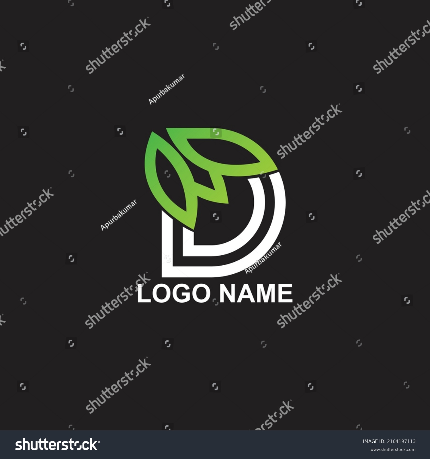 Abstract D Logo Design Eps Stock Vector (Royalty Free) 2164197113 ...