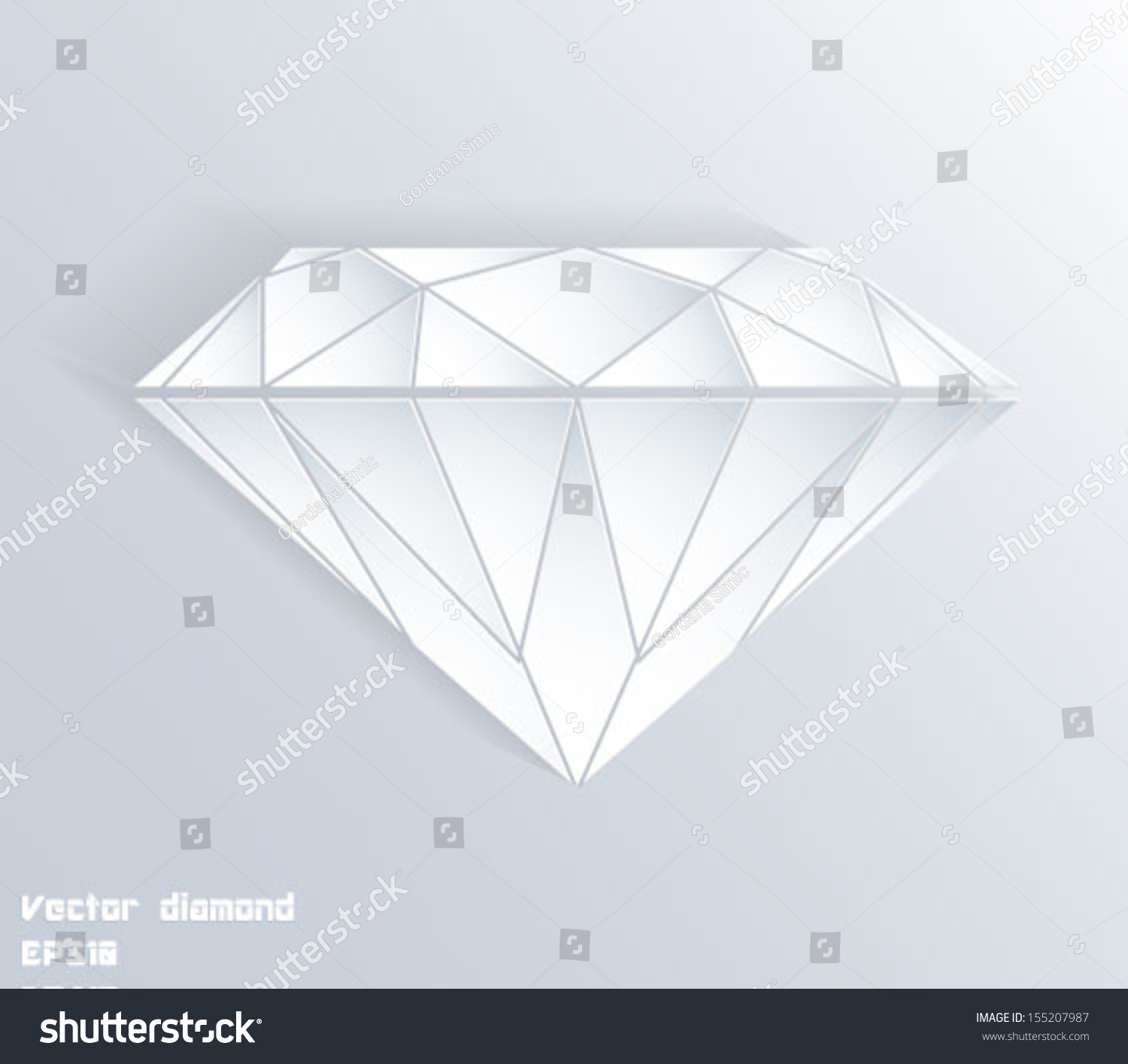 Abstract 3d Paper Diamond Shape. Vector Eps10 Background. - 155207987 ...