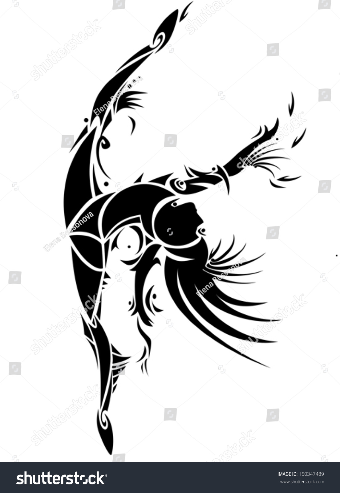 Abstract Dancing Girl Stock Vector (Royalty Free) 150347489