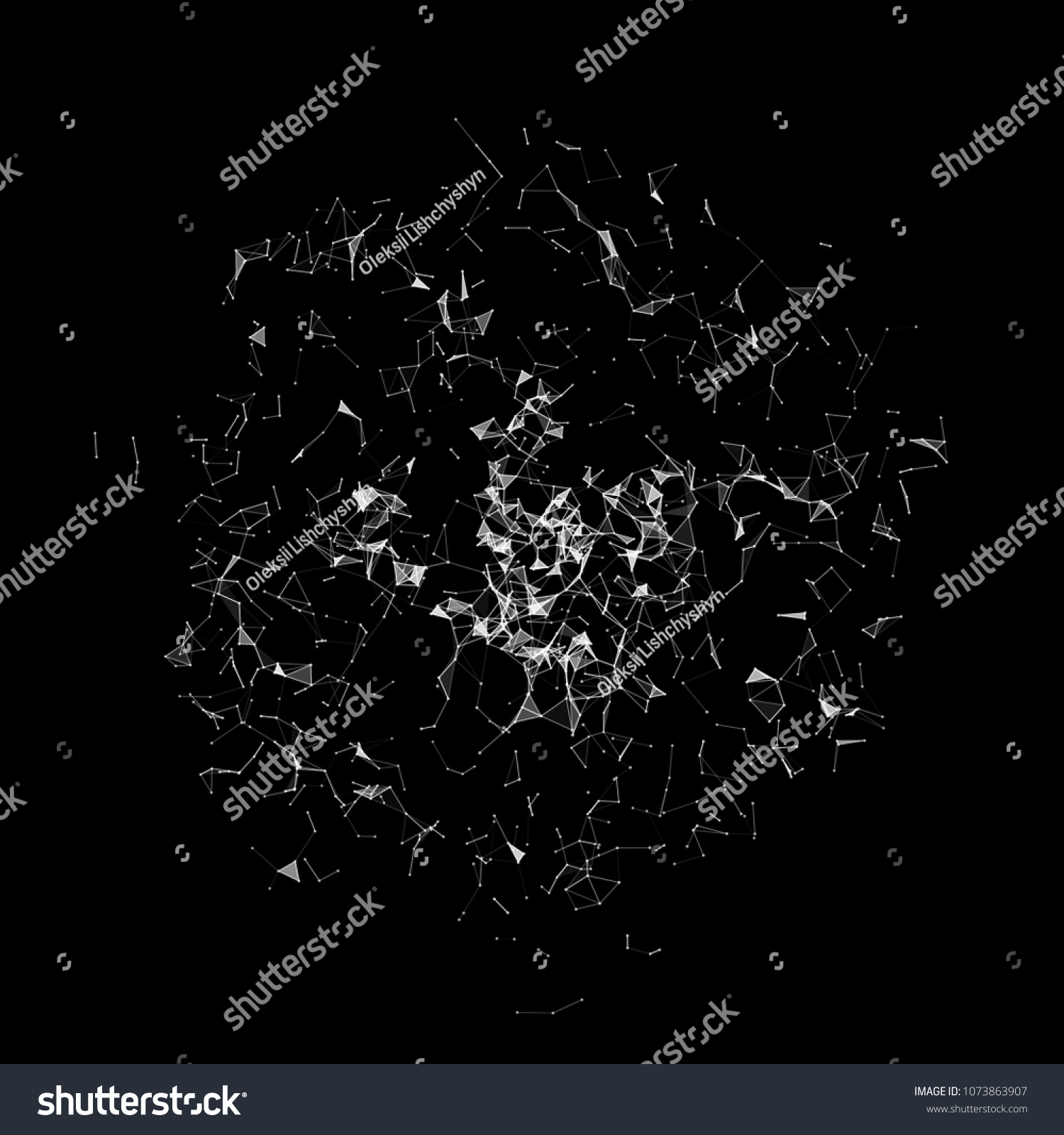 Abstract Dark Background Explosion Dots Lines Stock Vector (Royalty ...
