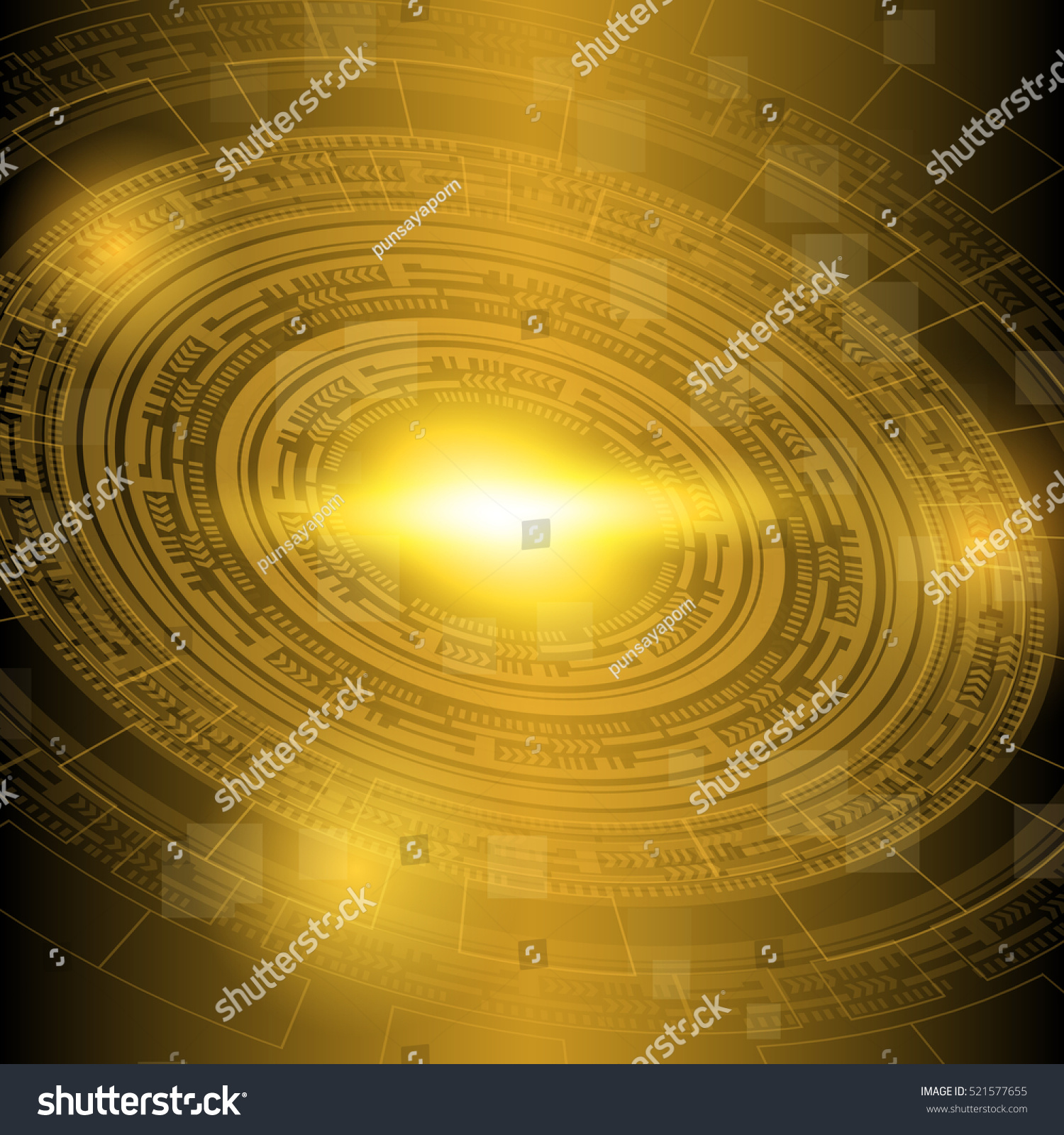 Abstract Dark Yellow Technology Background Stock Stock Vector 521577655 ...