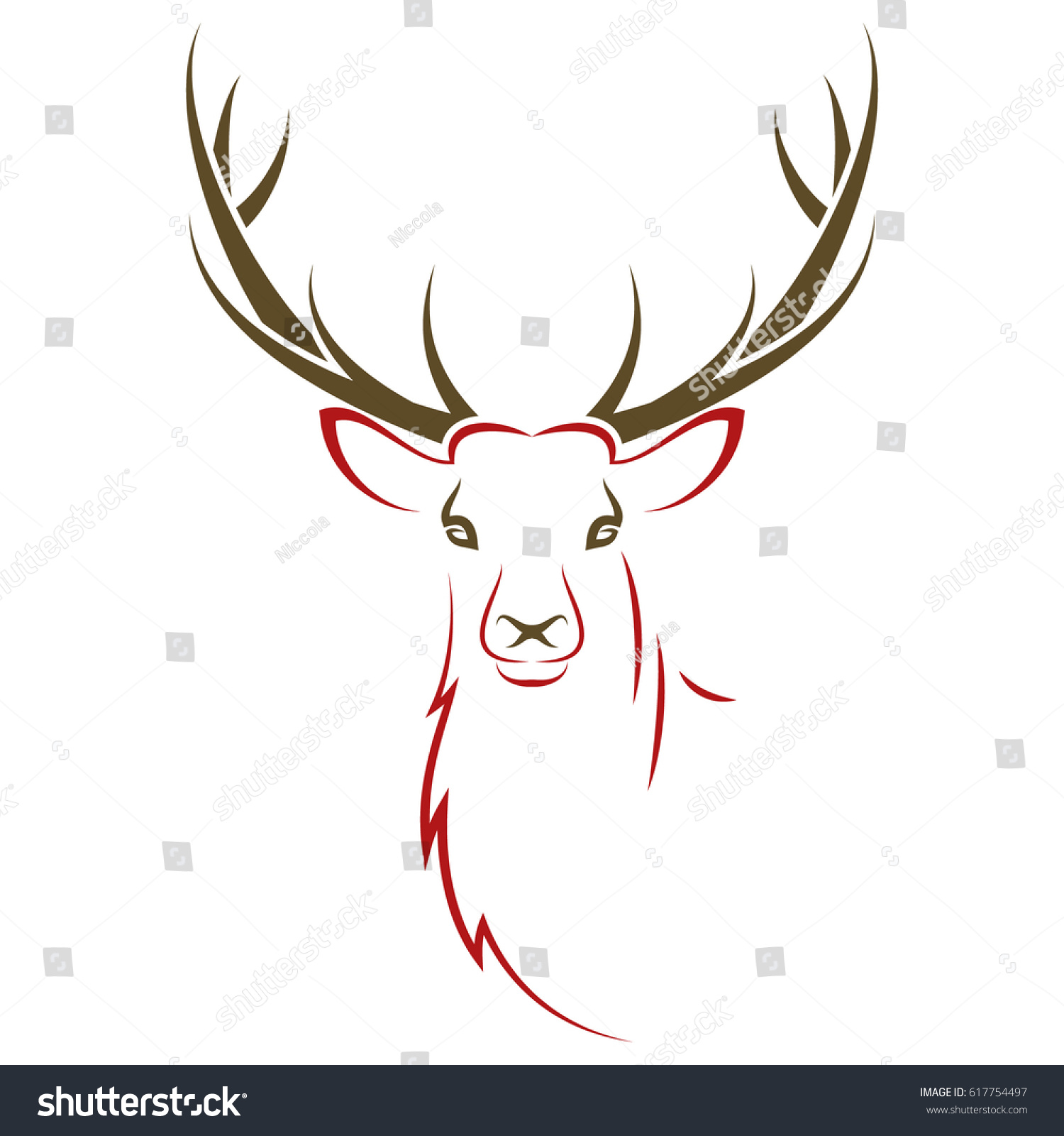 Abstract Deer Head Isolated On White Stock Vector (Royalty Free ...