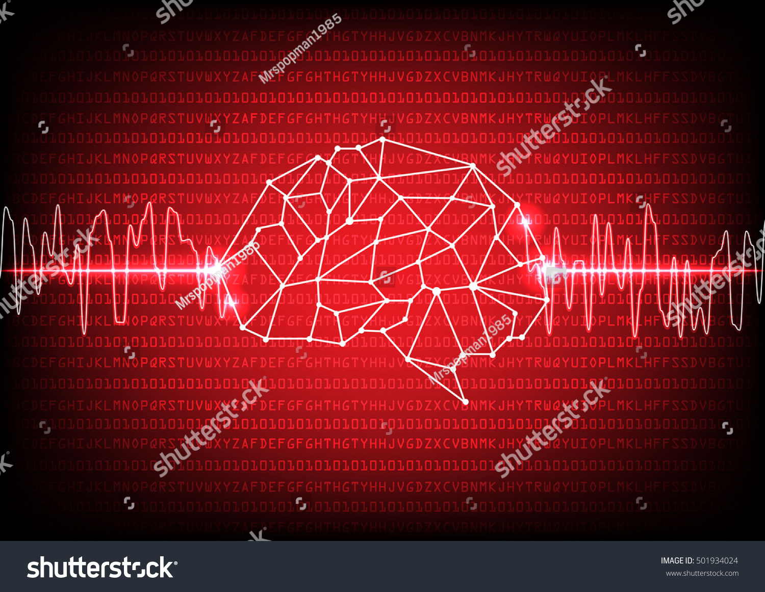 Abstract Digital Brain Technology Concept Illustration Stock Vector ...