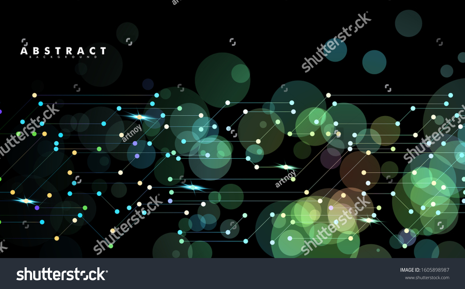 Abstract Digital Technology Black Background Lines: vector de stock ...