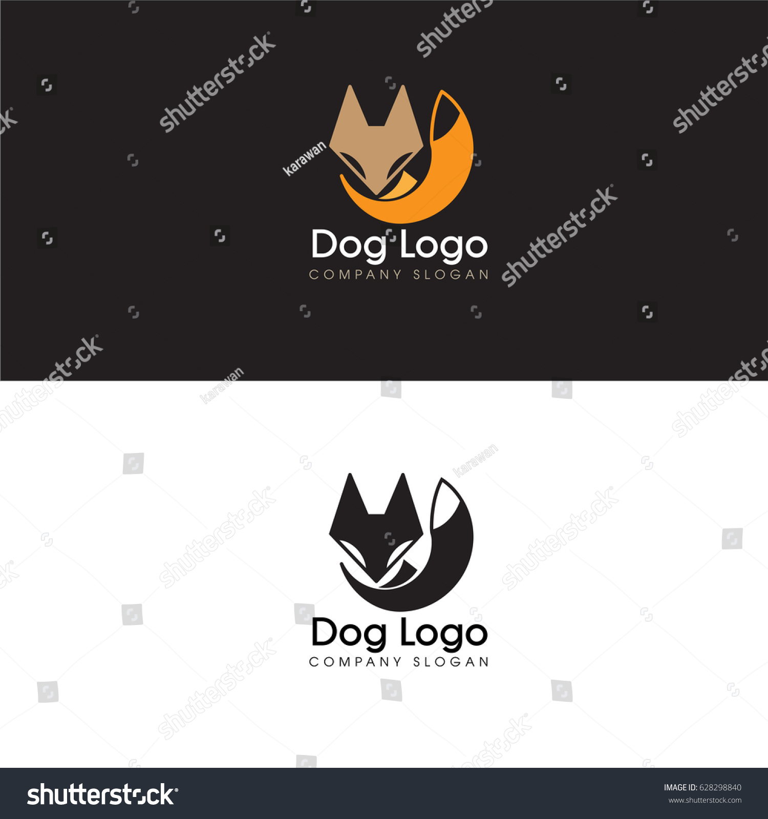 Abstract Dog Logo Design Elements Fox Stock Vector (Royalty Free ...