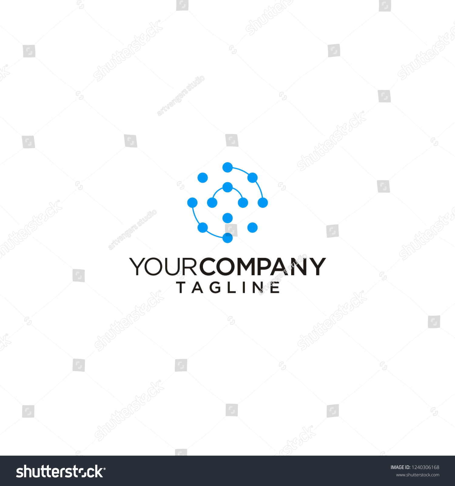 Abstract Dot Line Logo Vector Stock Vector (Royalty Free) 1240306168