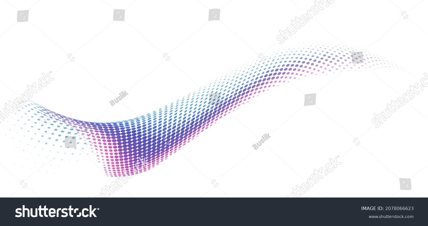 Abstract Dotted Blue Violet Wave Halftone Stock Vector (Royalty Free ...