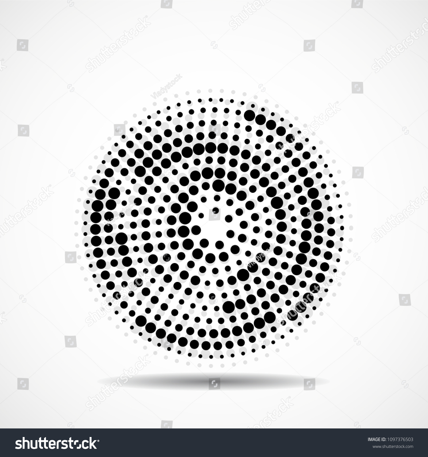 Abstract Dotted Circles Dots Circular Form: เวกเตอร์สต็อก (ปลอดค่า ...