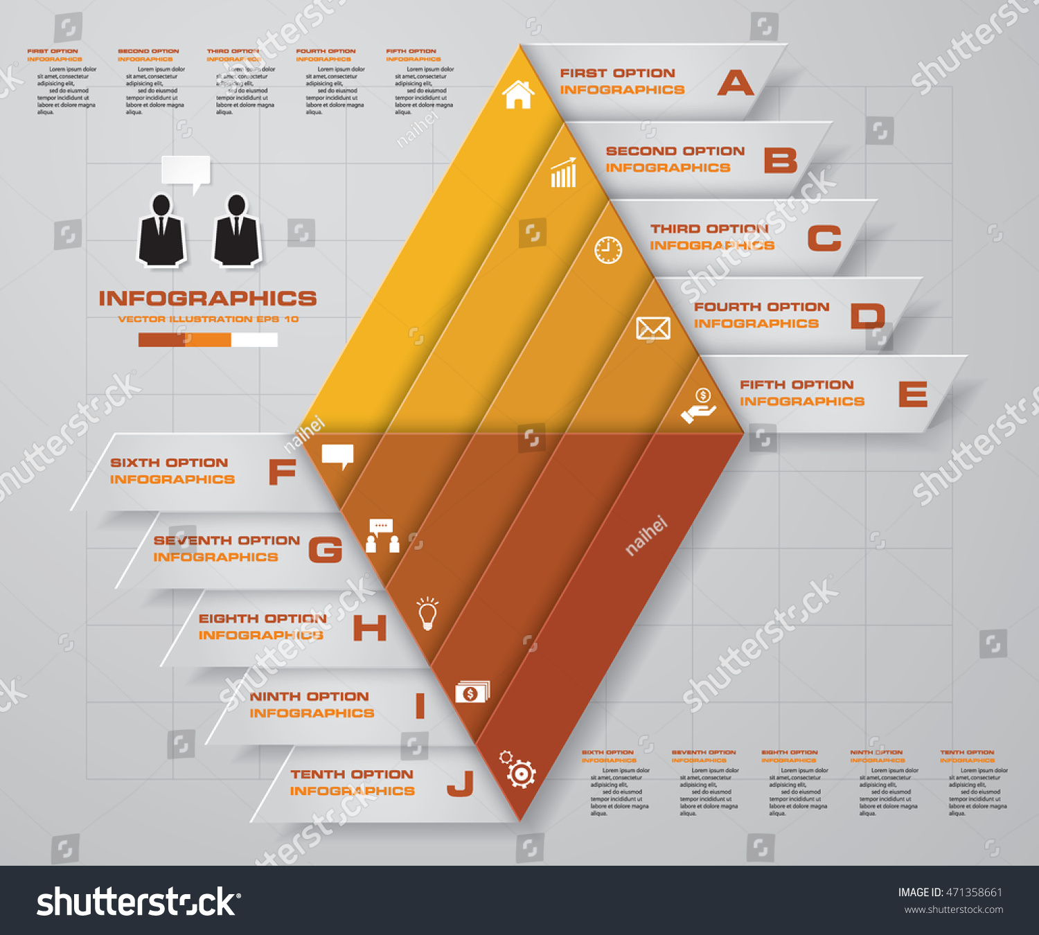 Abstract Double Pyramid Shape Layout 10 Stock Vector (Royalty Free ...