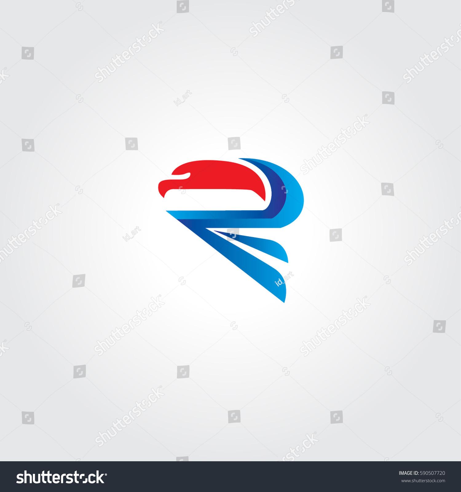 Abstract Eagle Letter R Logo Stock Vector (Royalty Free) 590507720
