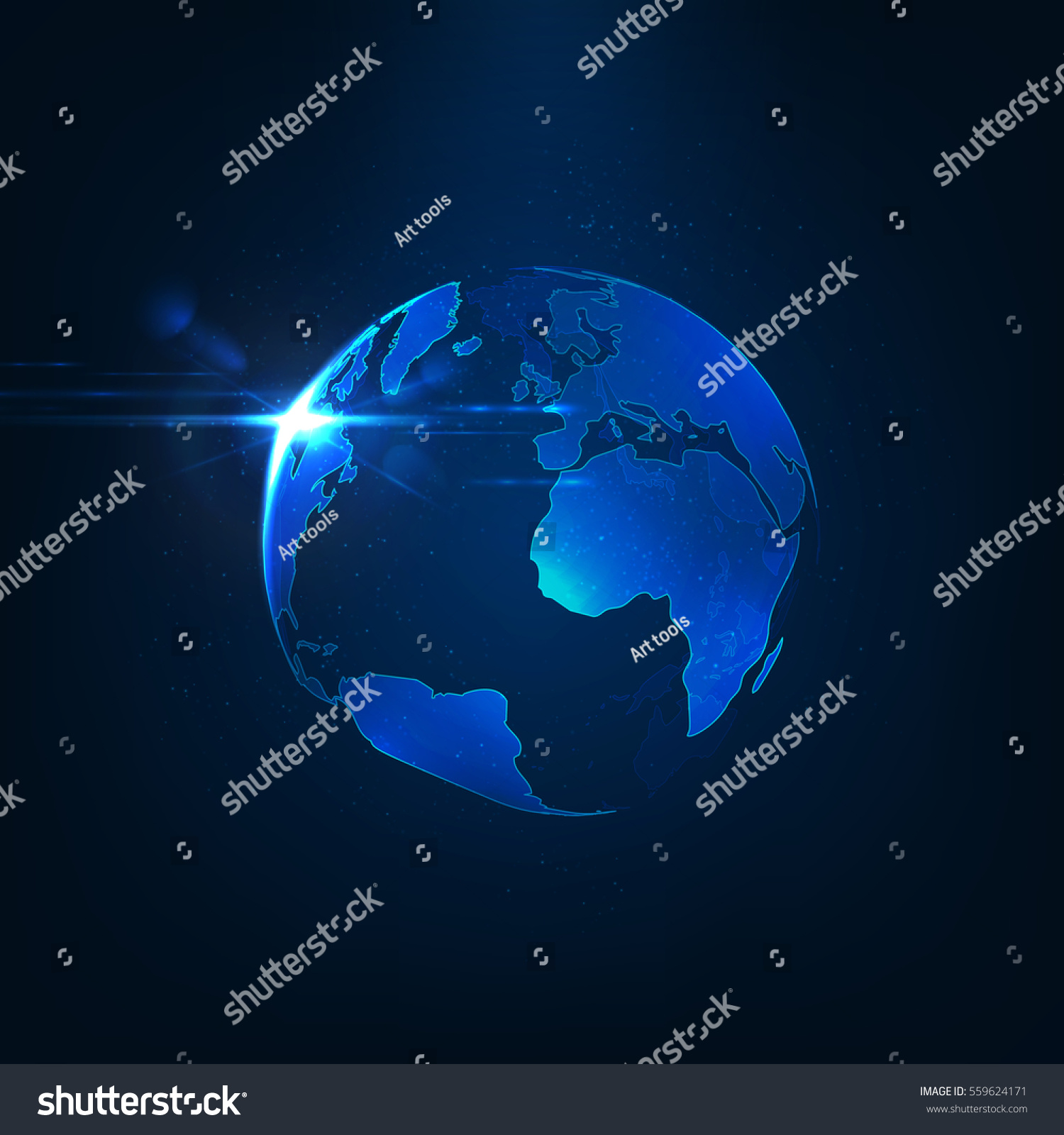 Abstract Earth Globe Eclipse Lens Flare Stock Vector (Royalty Free ...