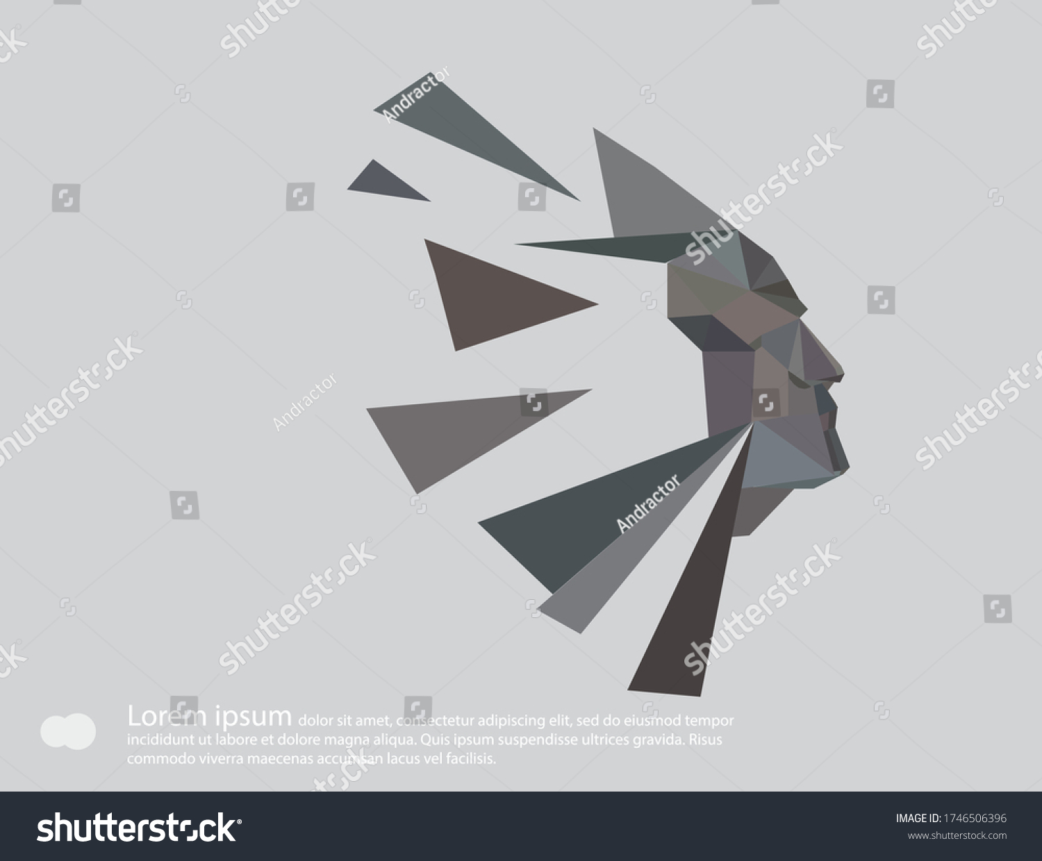 Abstract Face Profile Triangles Vector Graphics Stock Vector (Royalty ...