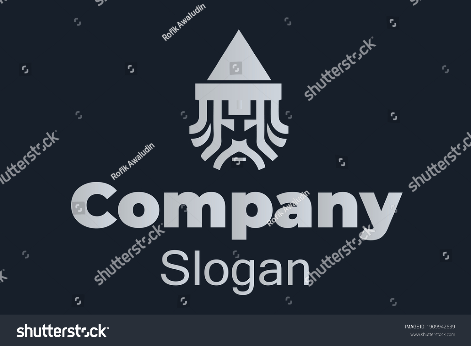 Abstract Face Logo Beard Wearing Triangular Stock Vector (Royalty Free ...