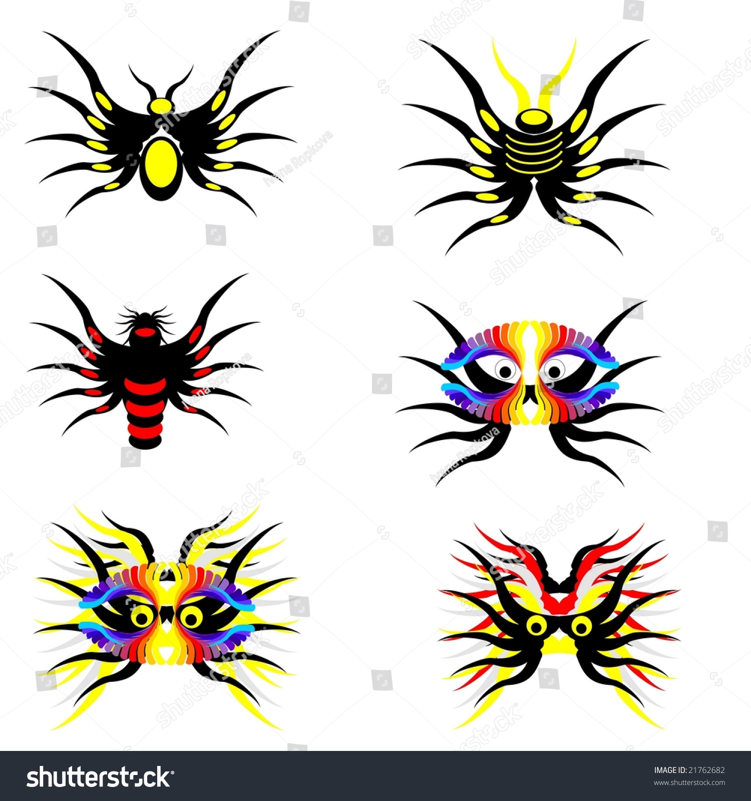 Abstract Fantasy Spiders Stock Vector (Royalty Free) 21762682 ...
