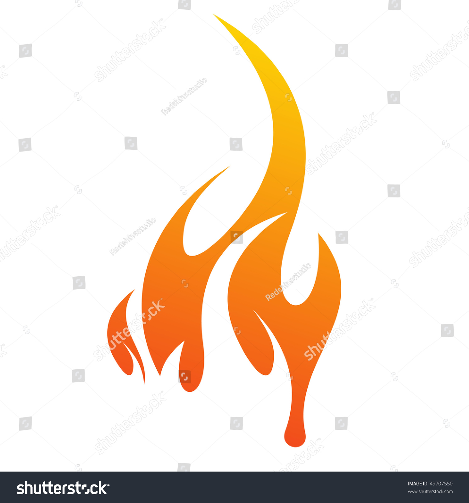 Abstract Fire Icon White Background Vector Stock Vector (Royalty Free ...
