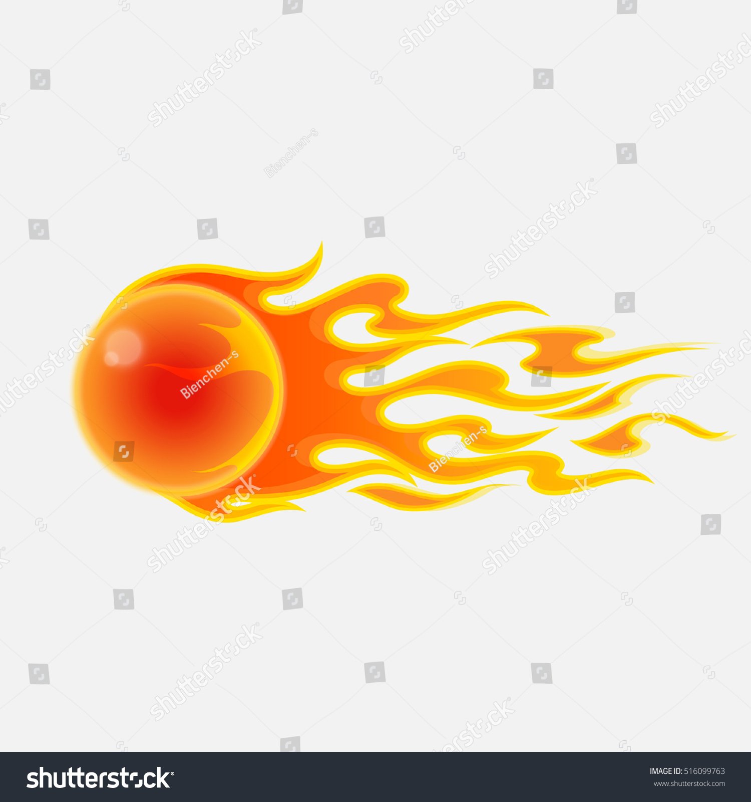 Abstract Fireball On White Background Stock Vector (Royalty Free) 516099763
