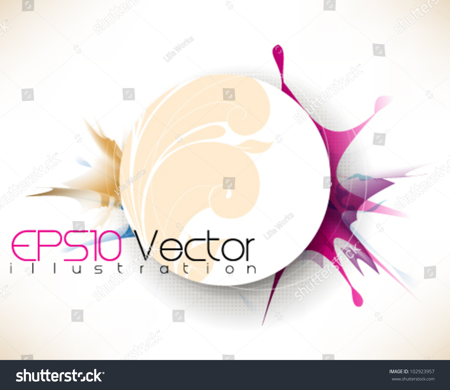 Abstract Floral Frame Splashed Ink Illustration Stock Vector (Royalty ...