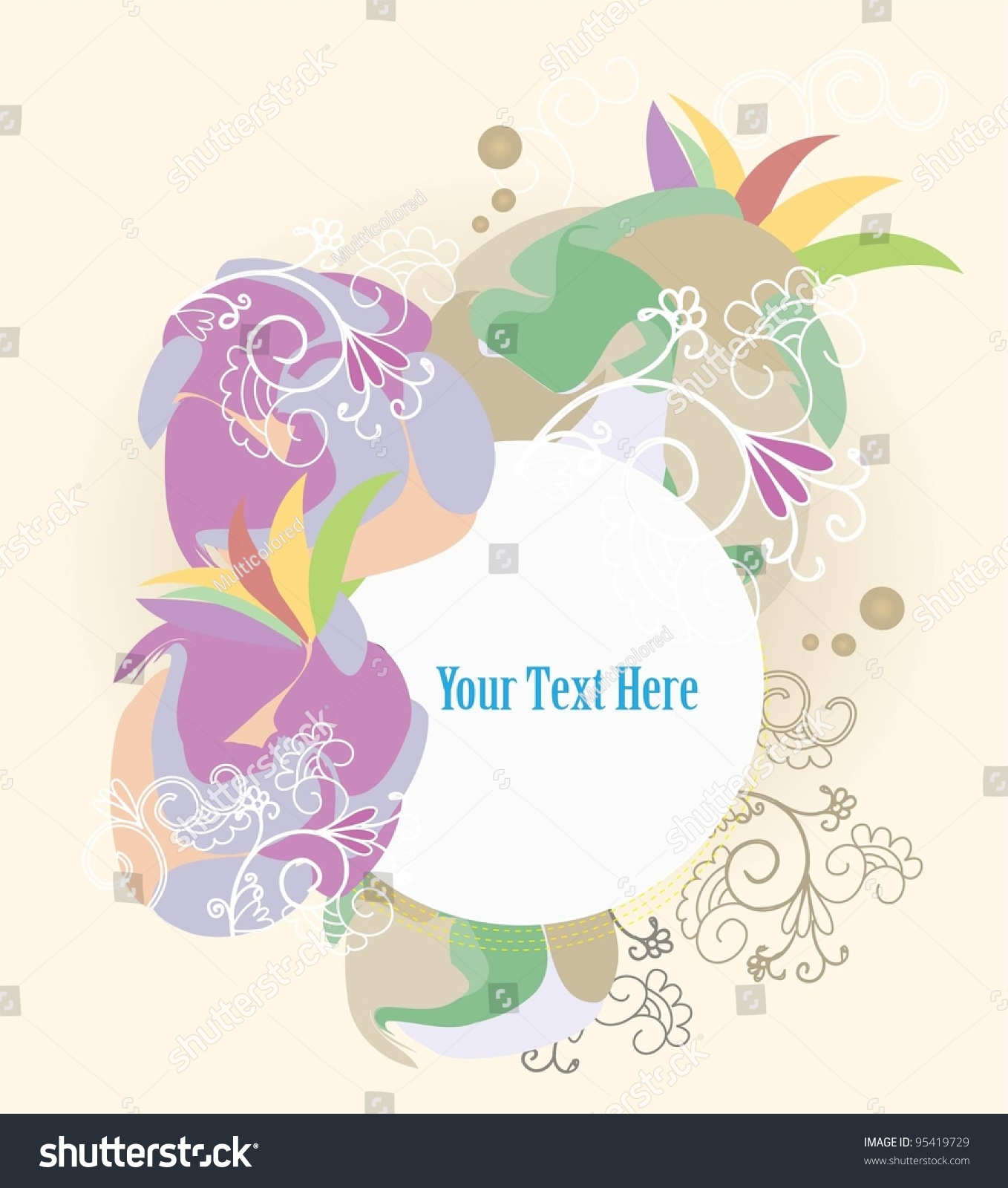 Abstract Flowers Frame Stock Vector (Royalty Free) 95419729 | Shutterstock