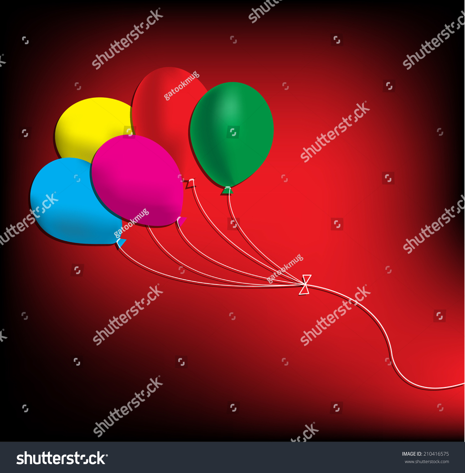 Abstract Flying Balloon Vector Illustration Stock Vector (Royalty Free ...