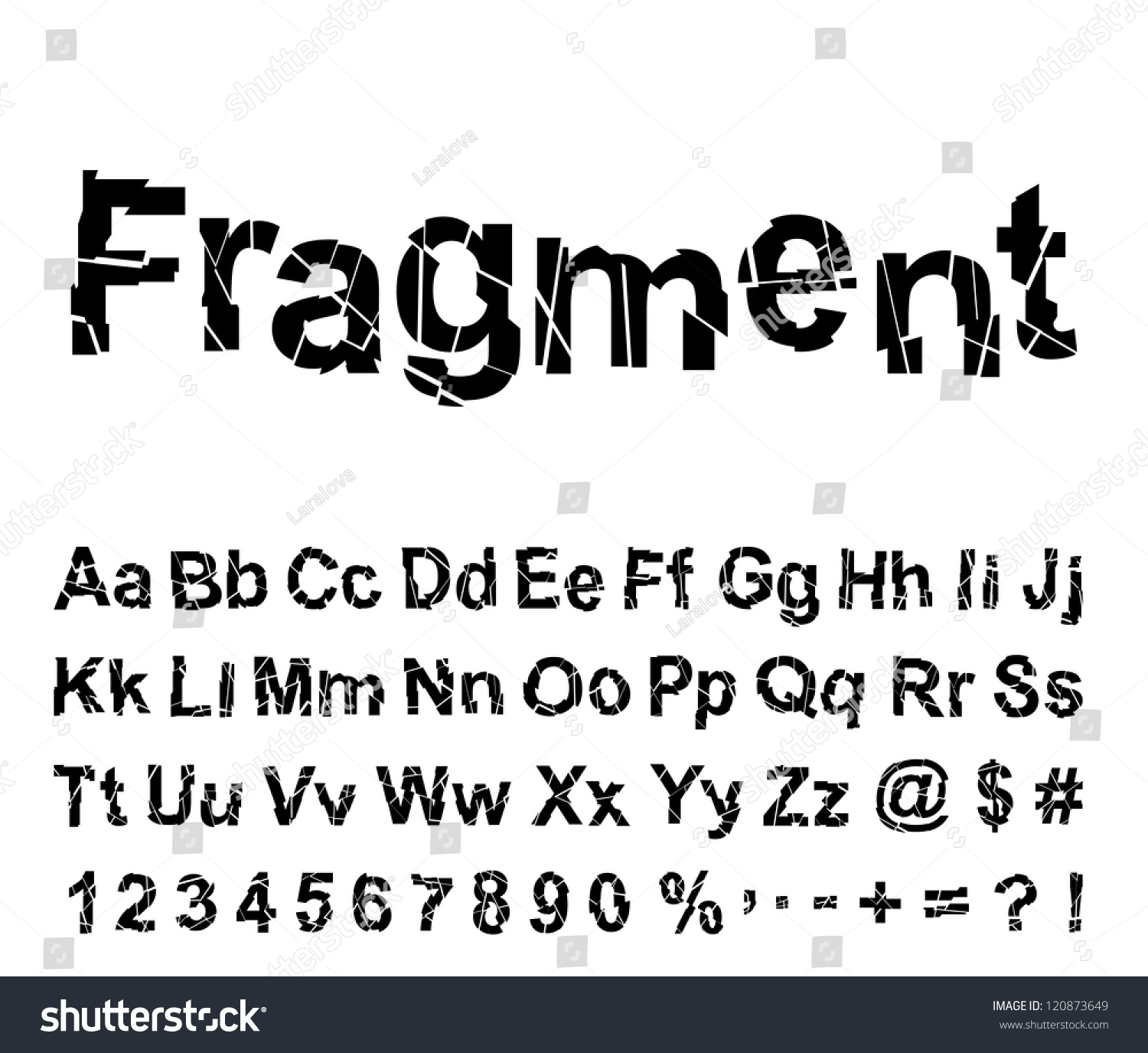 Abstract Fragment Font Vector Illustration Stock Vector (Royalty Free ...