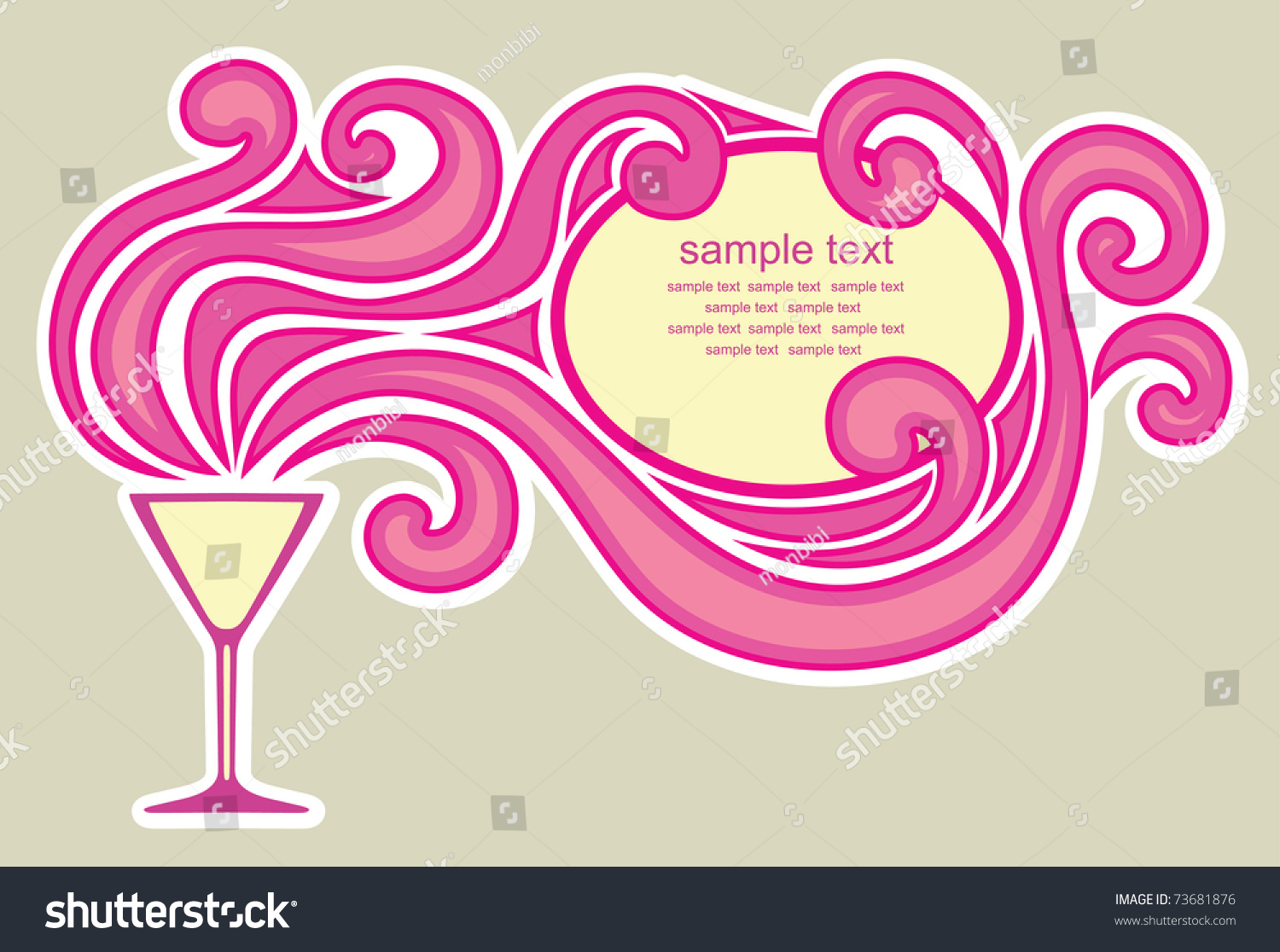 Abstract Frame Design Cocktail Vector Illustration Stock Vector ...