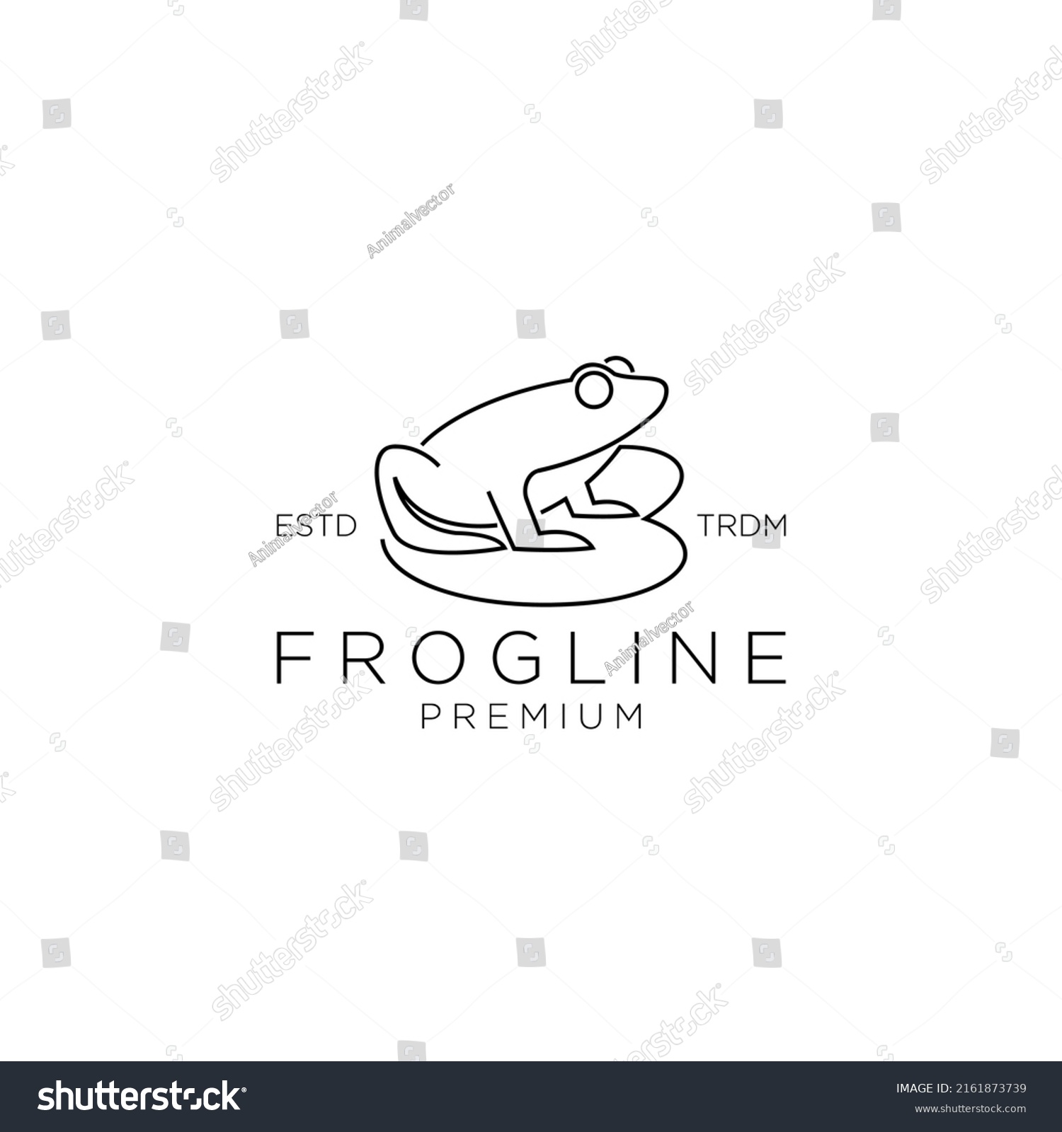 Abstract Frog Simple Line Vector Logo Stock Vector (Royalty Free ...