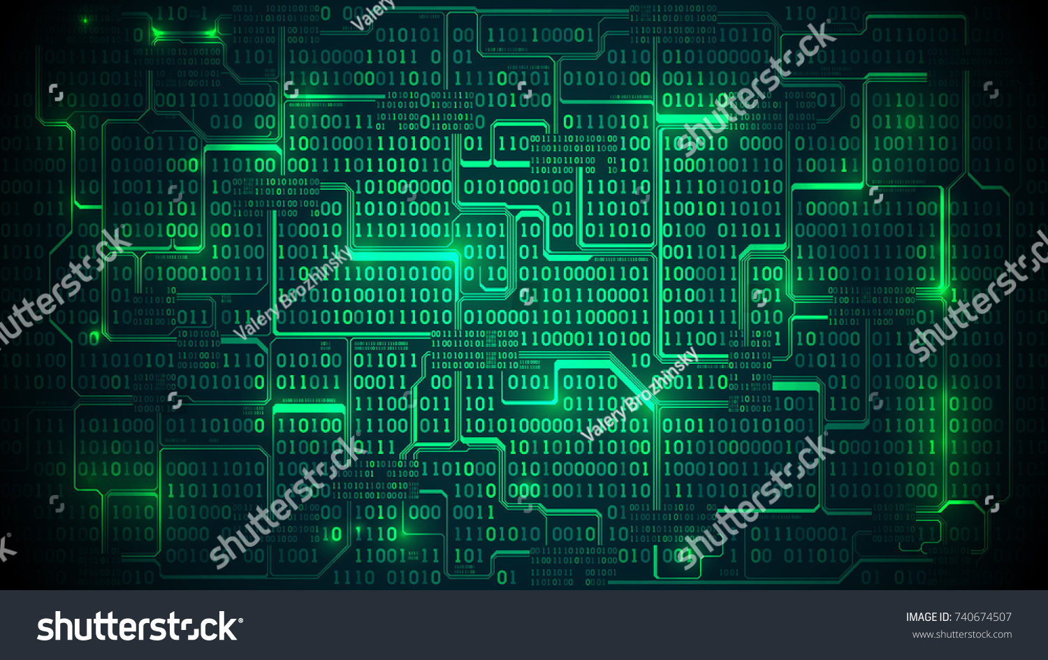 Abstract Futuristic Electronic Circuit Board Binary Stock Vector ...