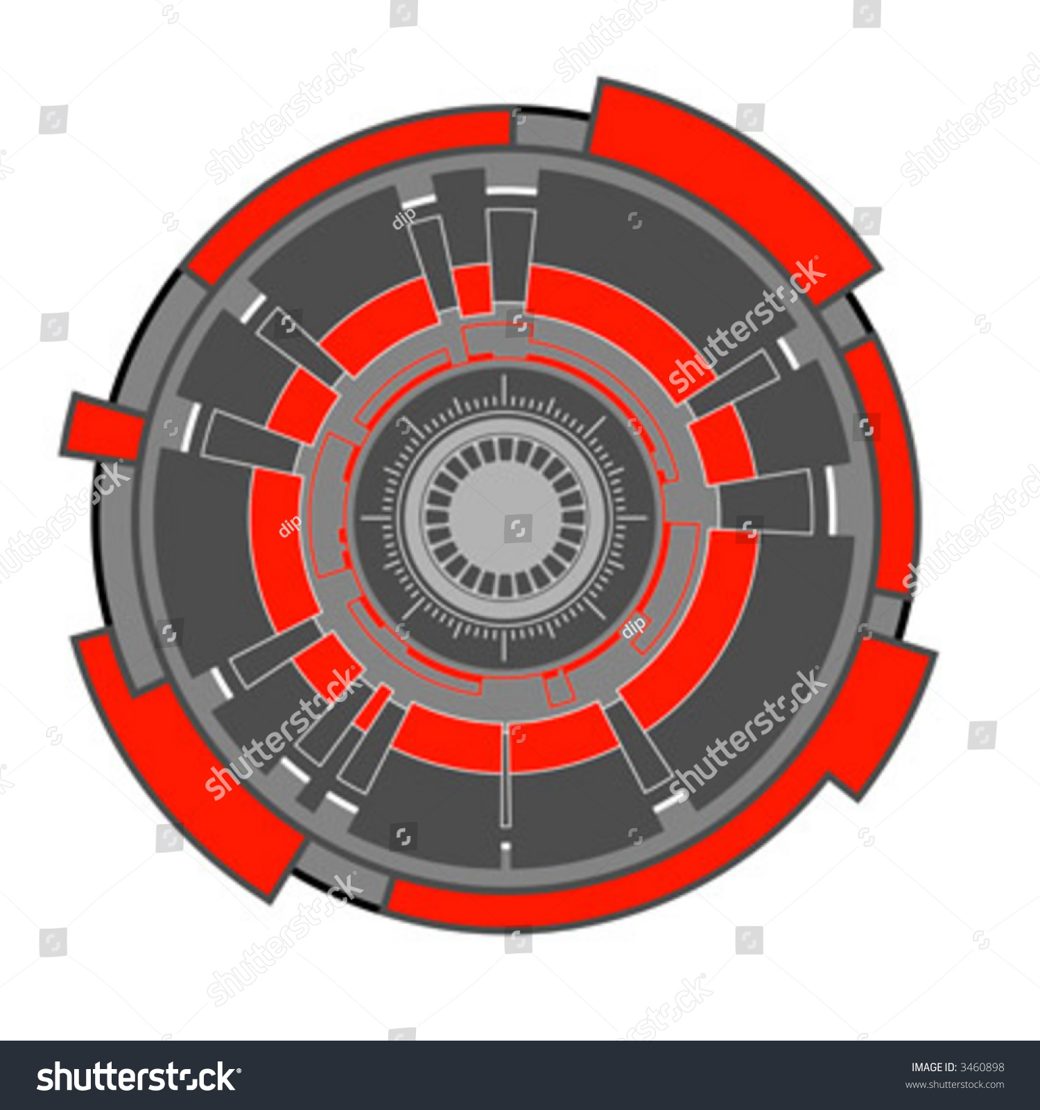 Abstract Futuristic Hitech Clockwork Shape Illustration Stock Vector ...
