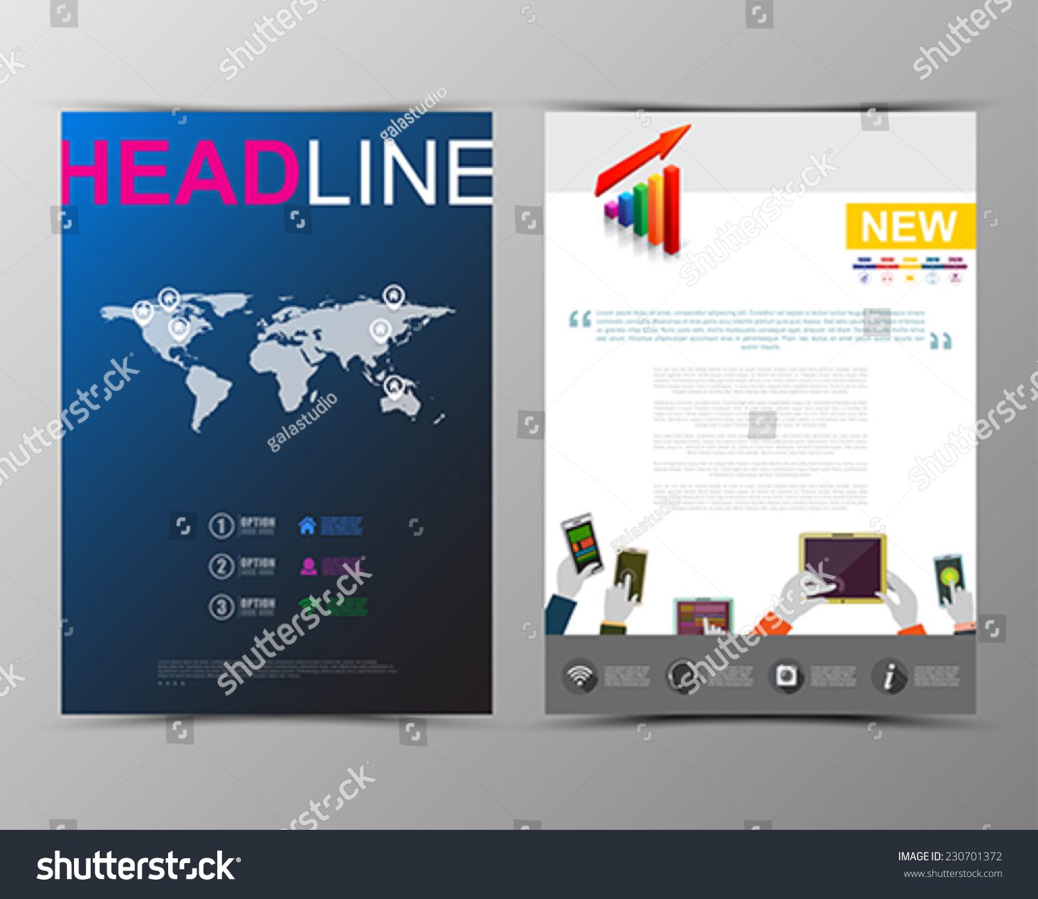Abstract Geometric Brochure Template Map Flyer Stock Vector (Royalty ...