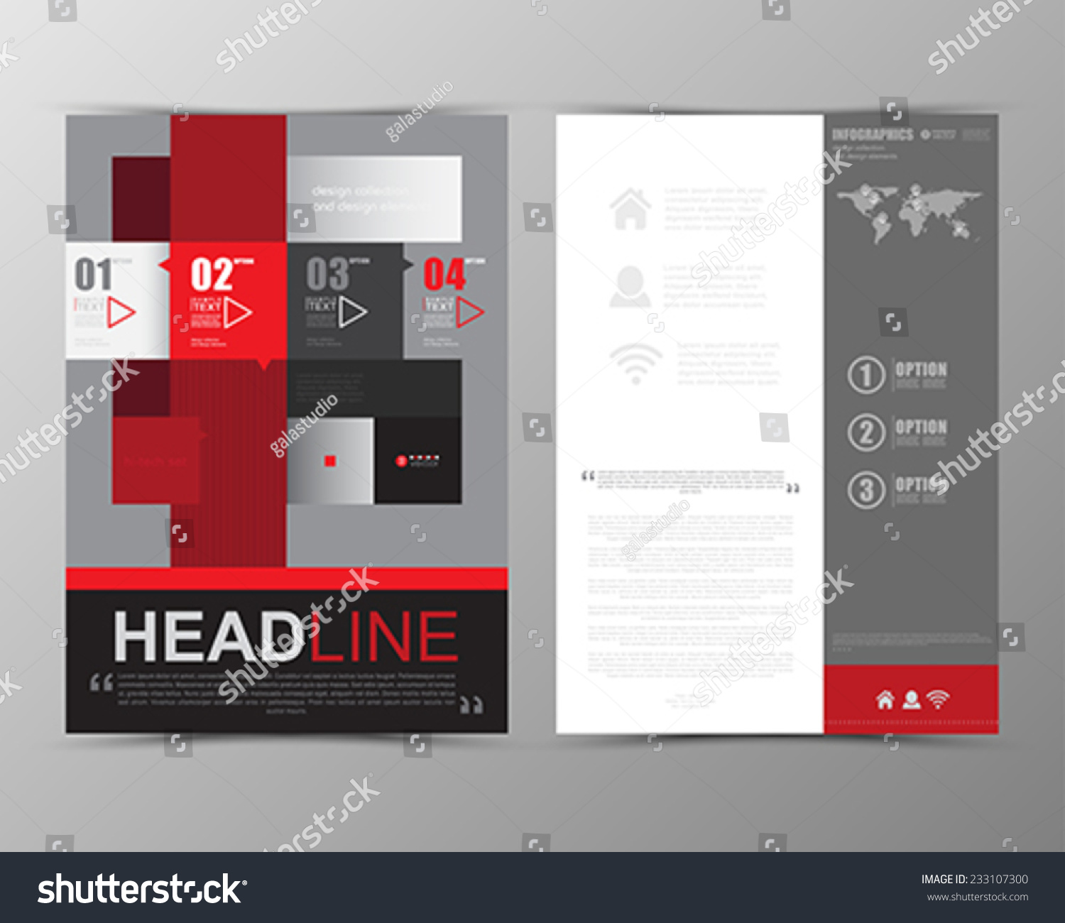Abstract Geometric Brochure Template Map Flyer Stock Vector (Royalty ...