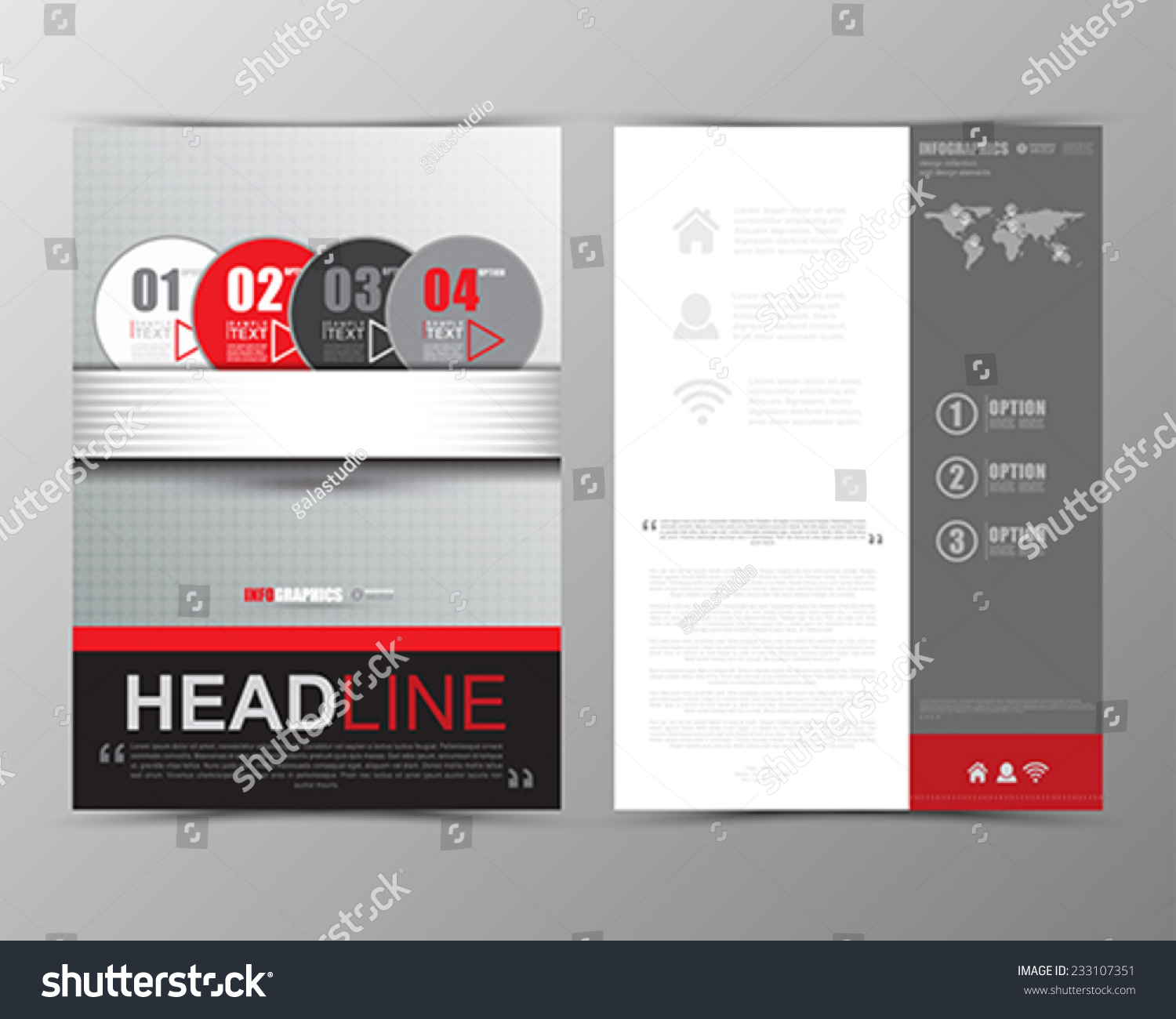Abstract Geometric Brochure Template Map Flyer Stock Vector (Royalty ...